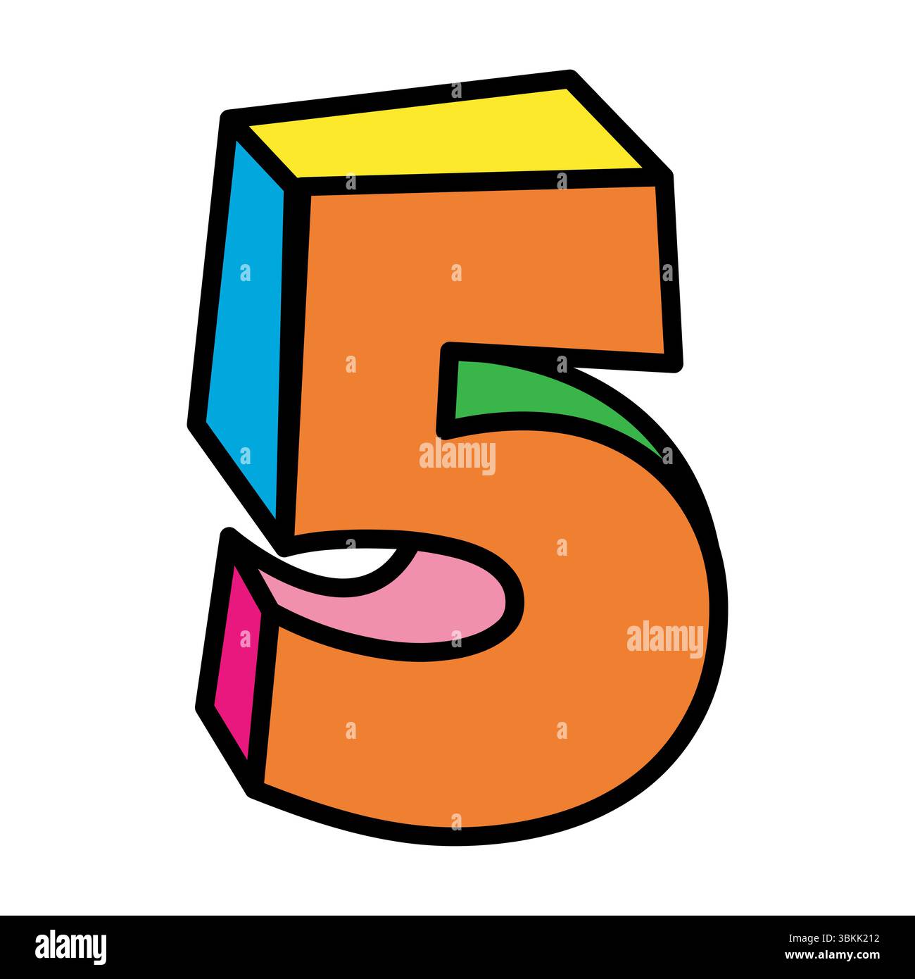 five or number 5 vector logo colorful playful design illustration Stock ...