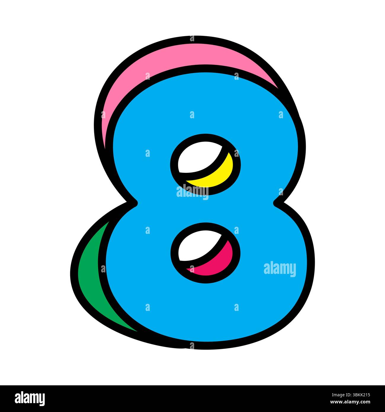 eight or number 8 vector logo colorful playful design illustration ...
