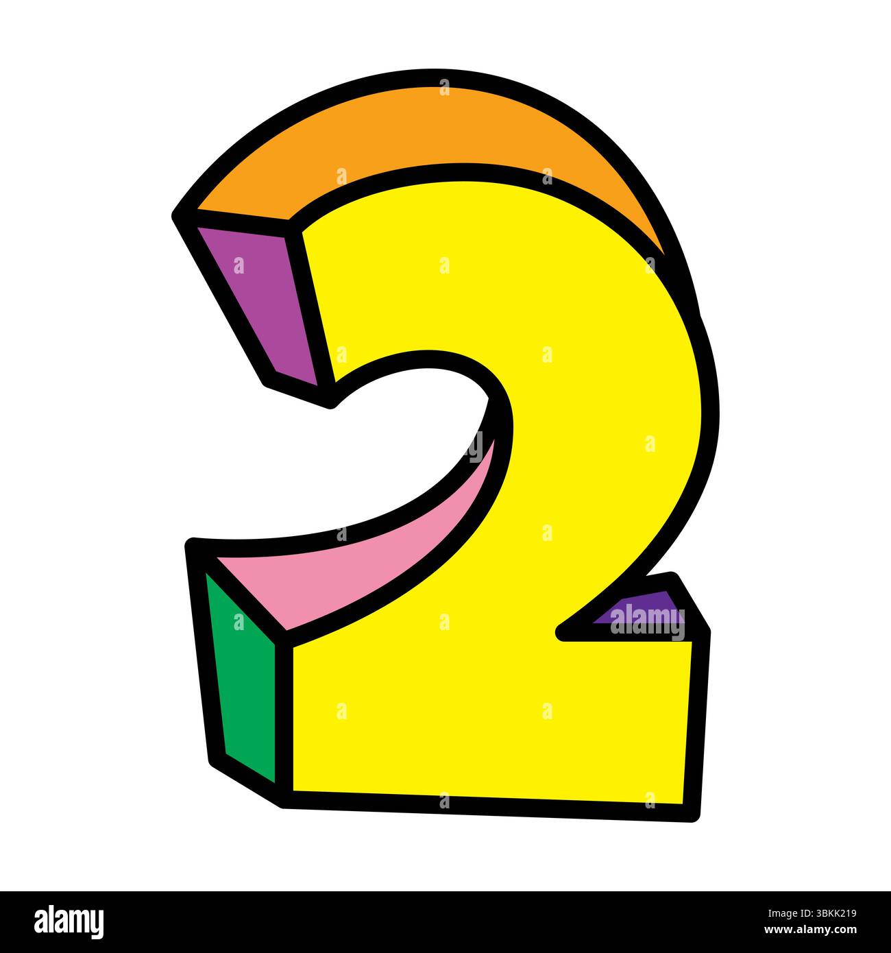 two or number 2 vector logo colorful playful design illustration Stock ...