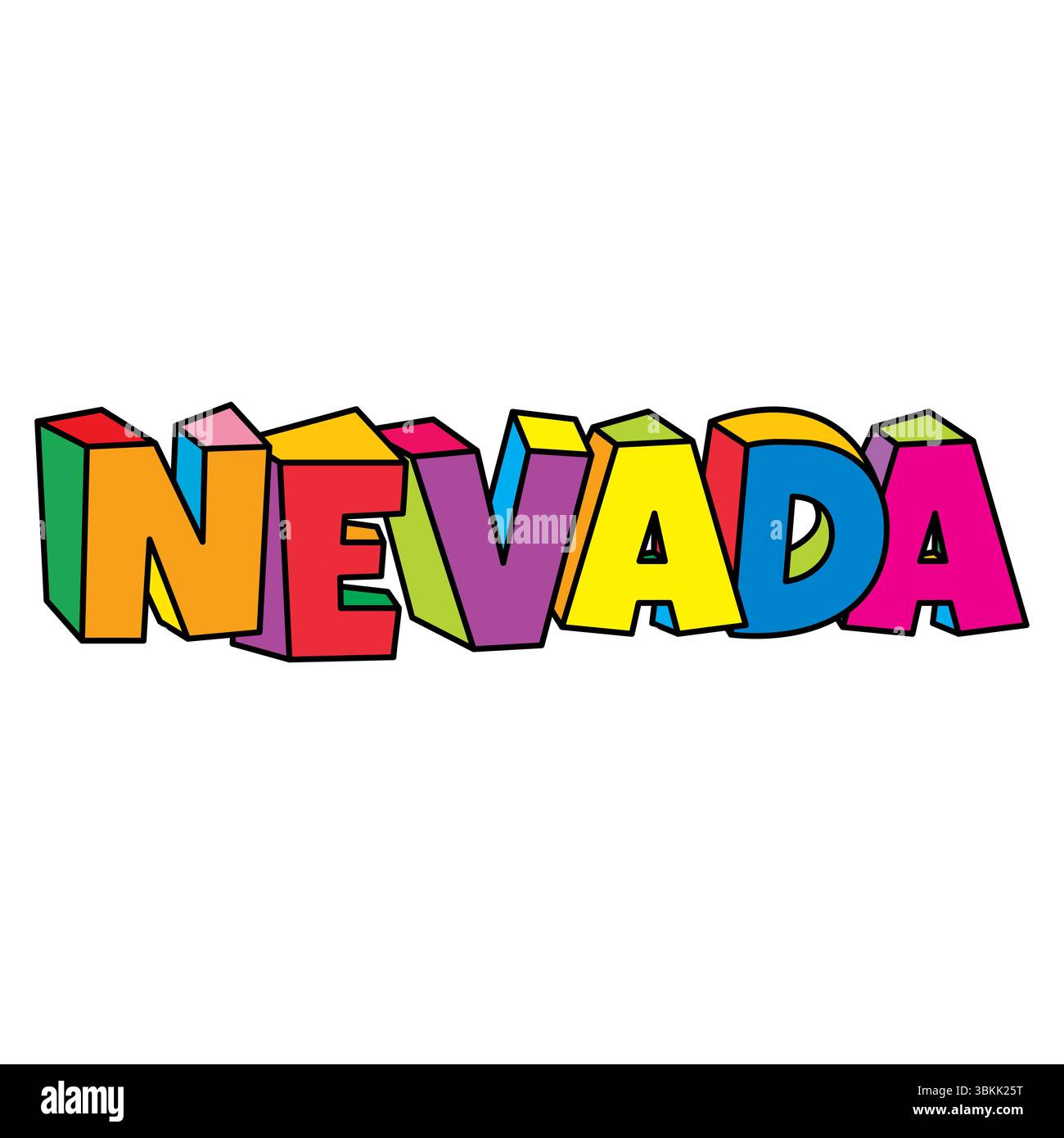 Nevada colorful text logo design vector illustration Stock Vector Image ...
