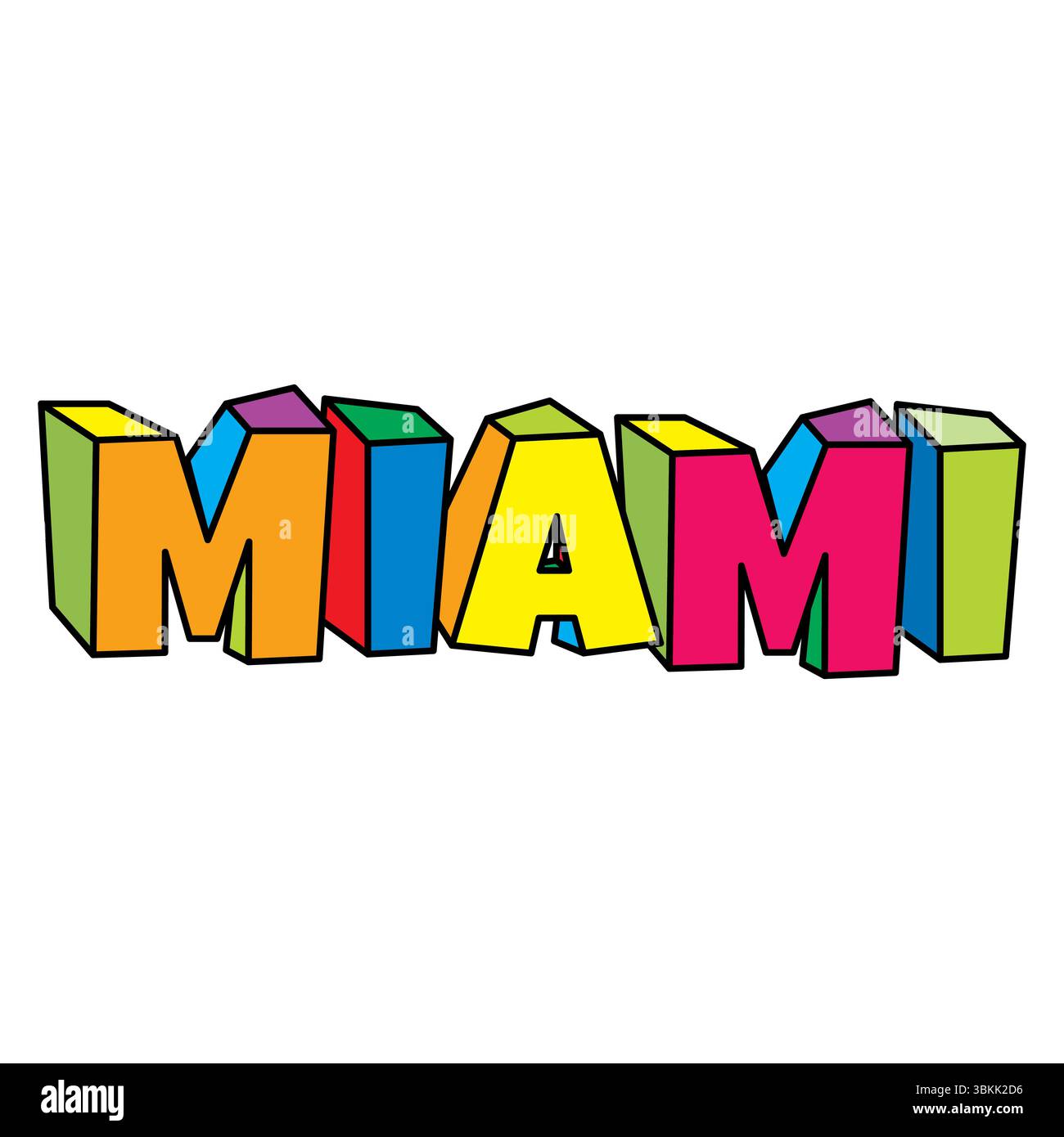 Miami colorful text logo design vector illustration Stock Vector Image ...
