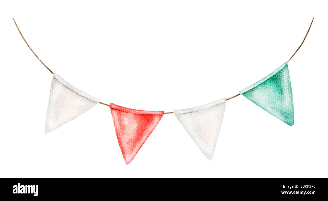 Bunting party flags hand Cut Out Stock Images & Pictures - Alamy