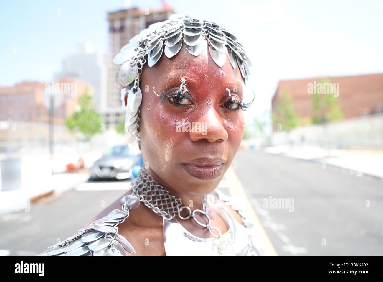 Tami Lee from Harlem, N.Y. is in costume as the tail shakers, ode to ...