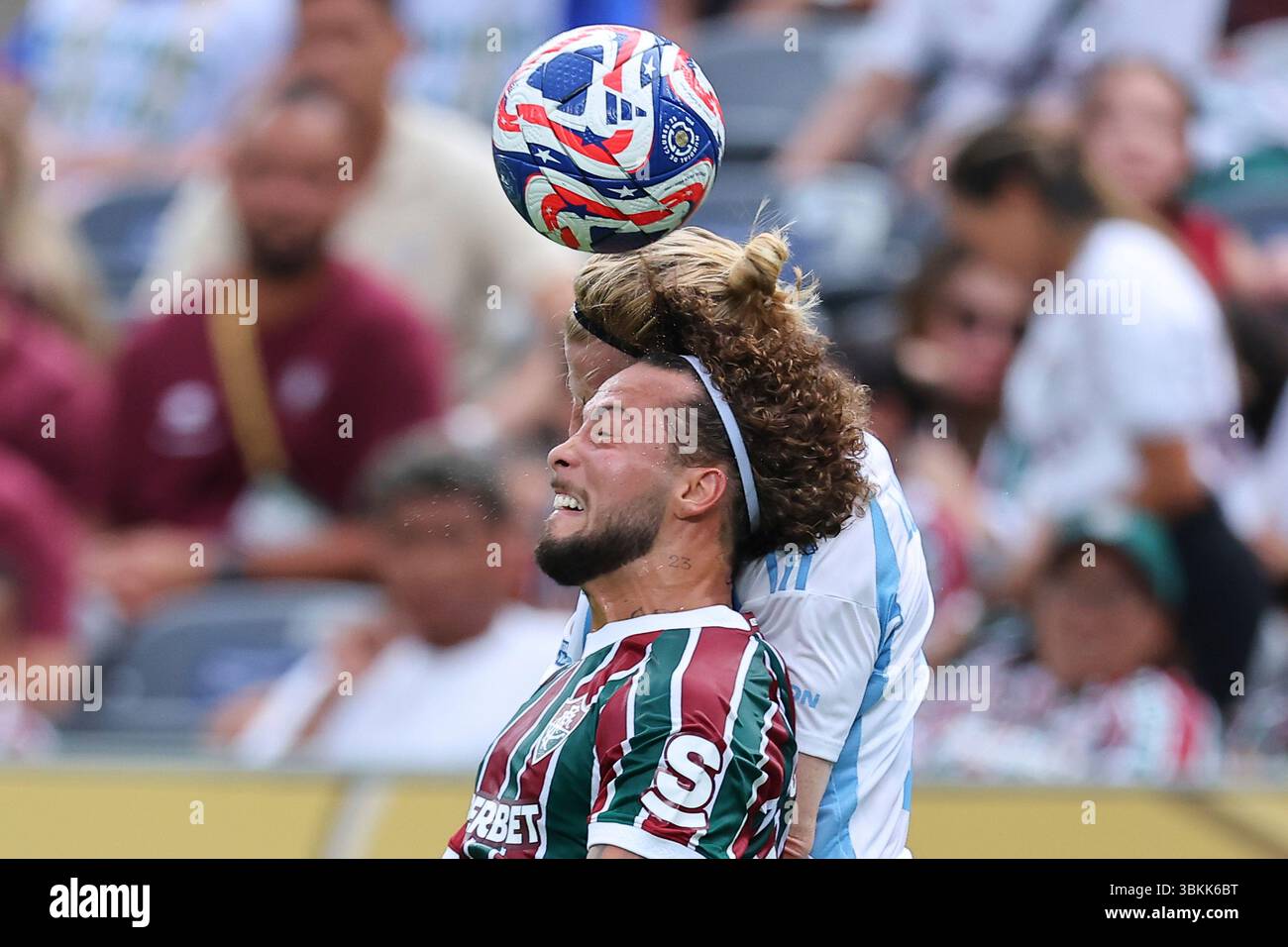 EAST RUTHERFORD, NJ - JUNE 21: Guga #23 of Fluminense FC heads the ball ...
