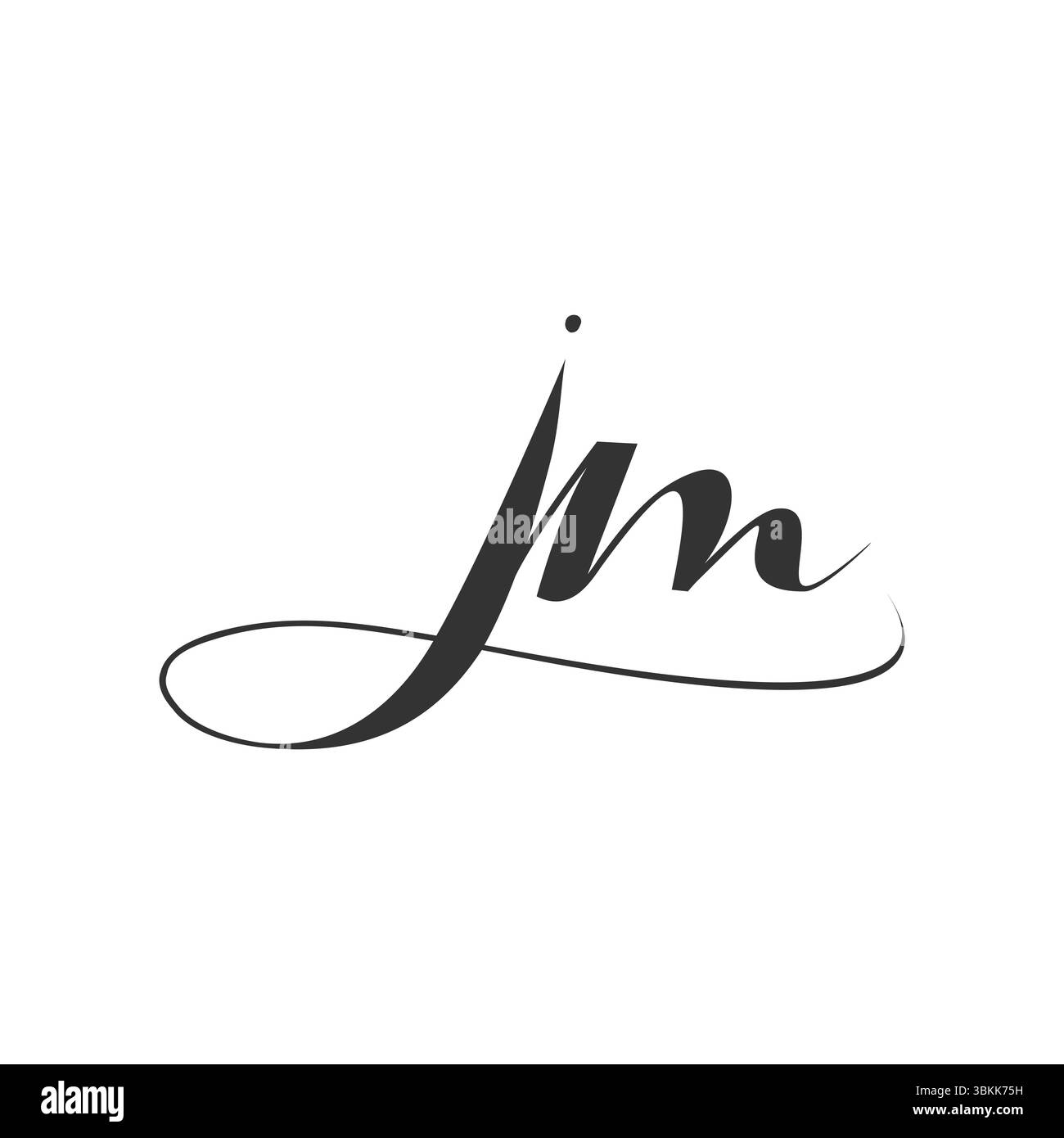 beautifully handwritten JM lettermark logo design vector for branding ...
