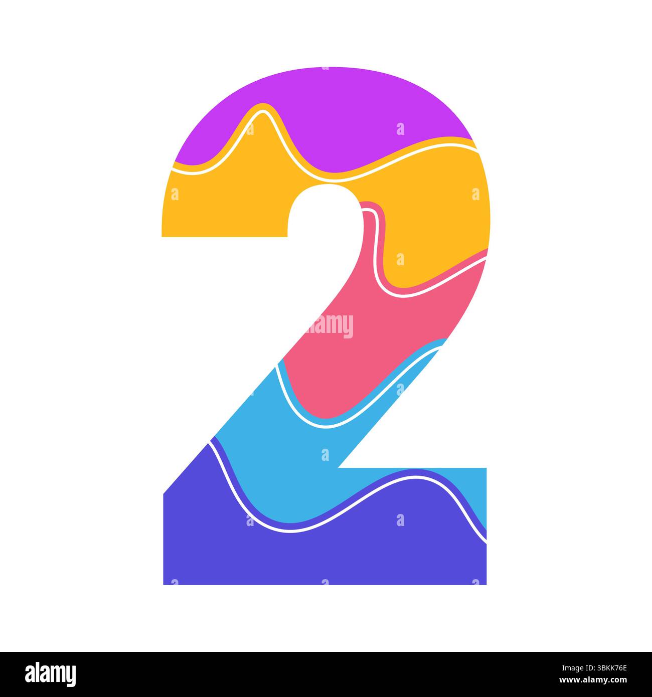 number 2 colorful icon vector isolated on white background Stock Vector ...