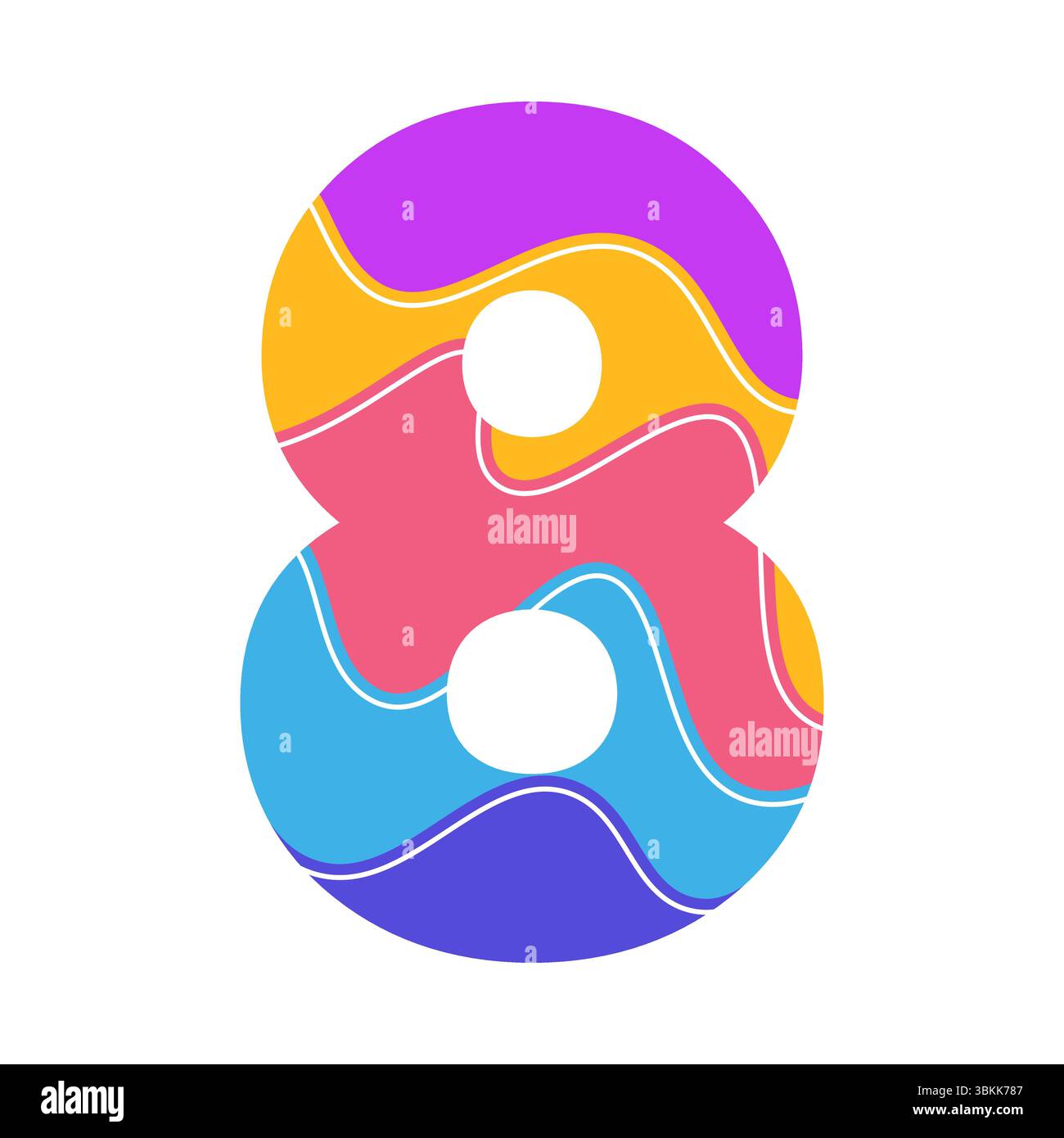 Pink yellow blue waves Cut Out Stock Images & Pictures - Alamy