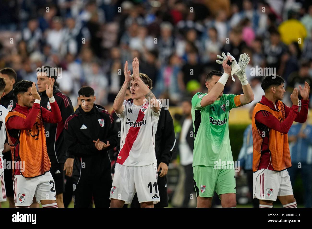 River Plate's players greet to the crowd at the end of the Club World ...
