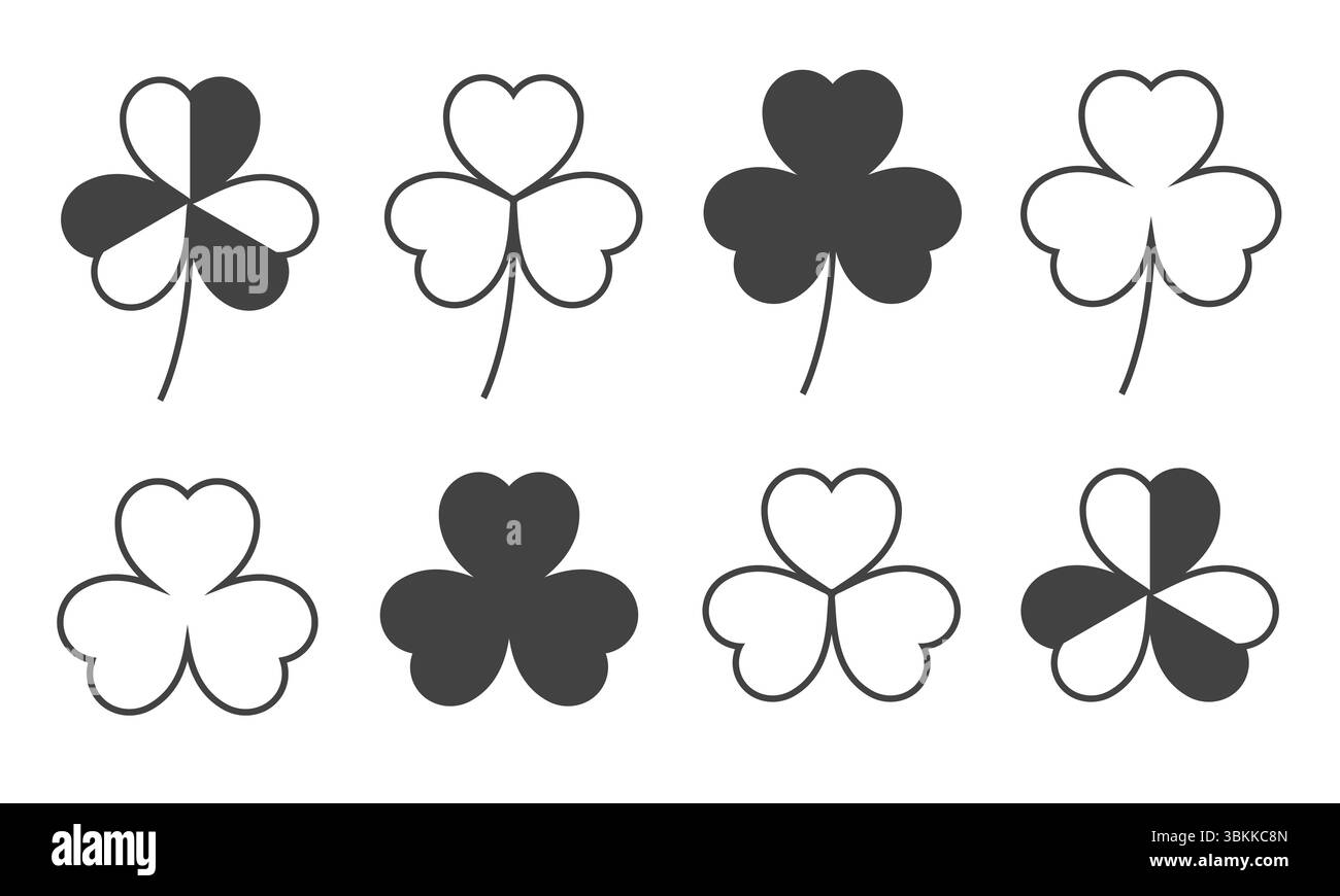 shamrock variations icon symbol vector illustration collection Stock ...