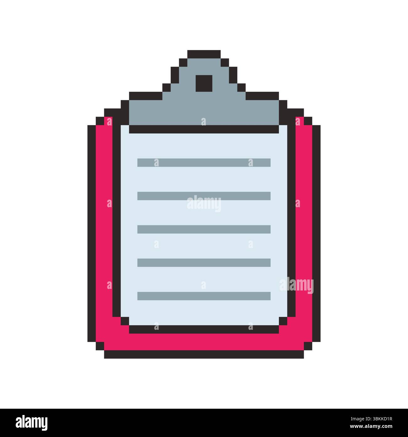 Pixel art Clipboard with Document game asset design Stock Vector Image ...