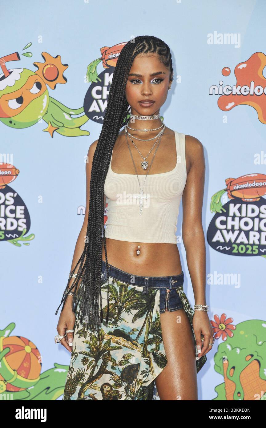 Tyla at arrivals for Nickelodeon Kids Choice Awards 2025, Barker Hangar ...