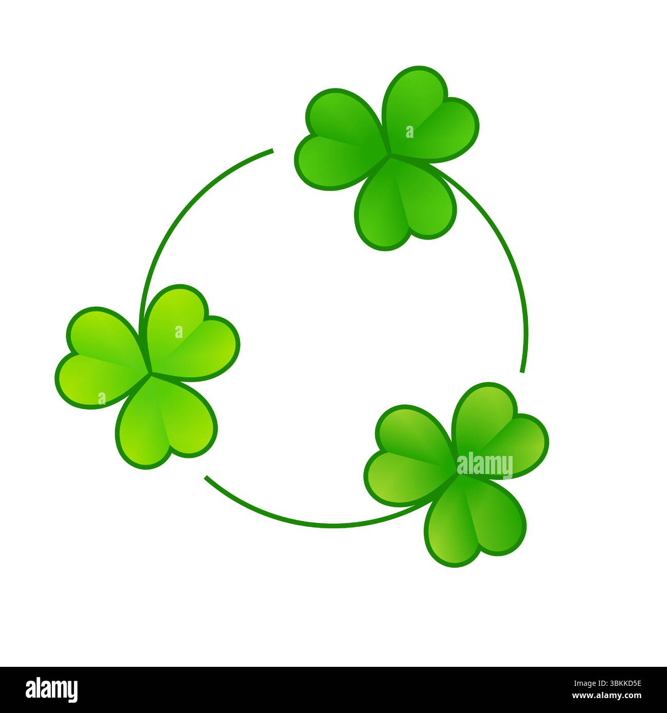 circular shamrock leaf icon symbol flat vector Stock Vector Image & Art ...