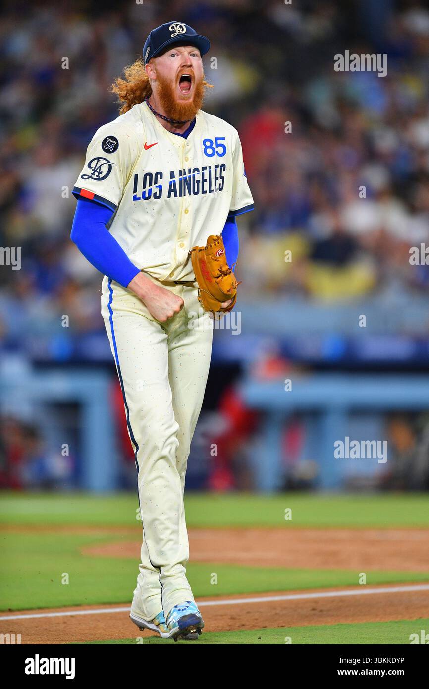 LOS ANGELES, CA - JUNE 21: Los Angeles Dodgers pitcher Dustin May (85 ...