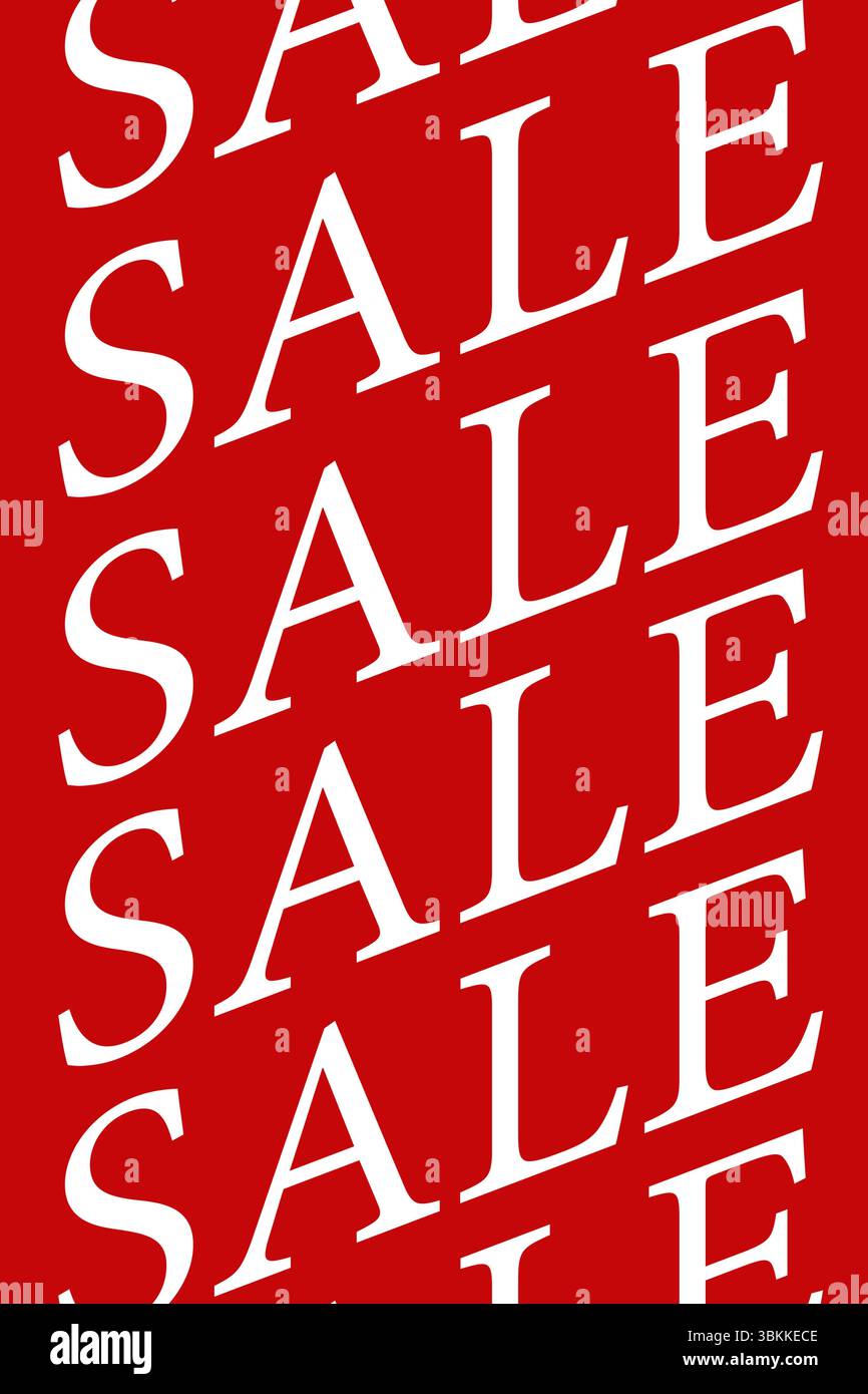 Flat design graphic is showing repeating white SALE text diagonally ...