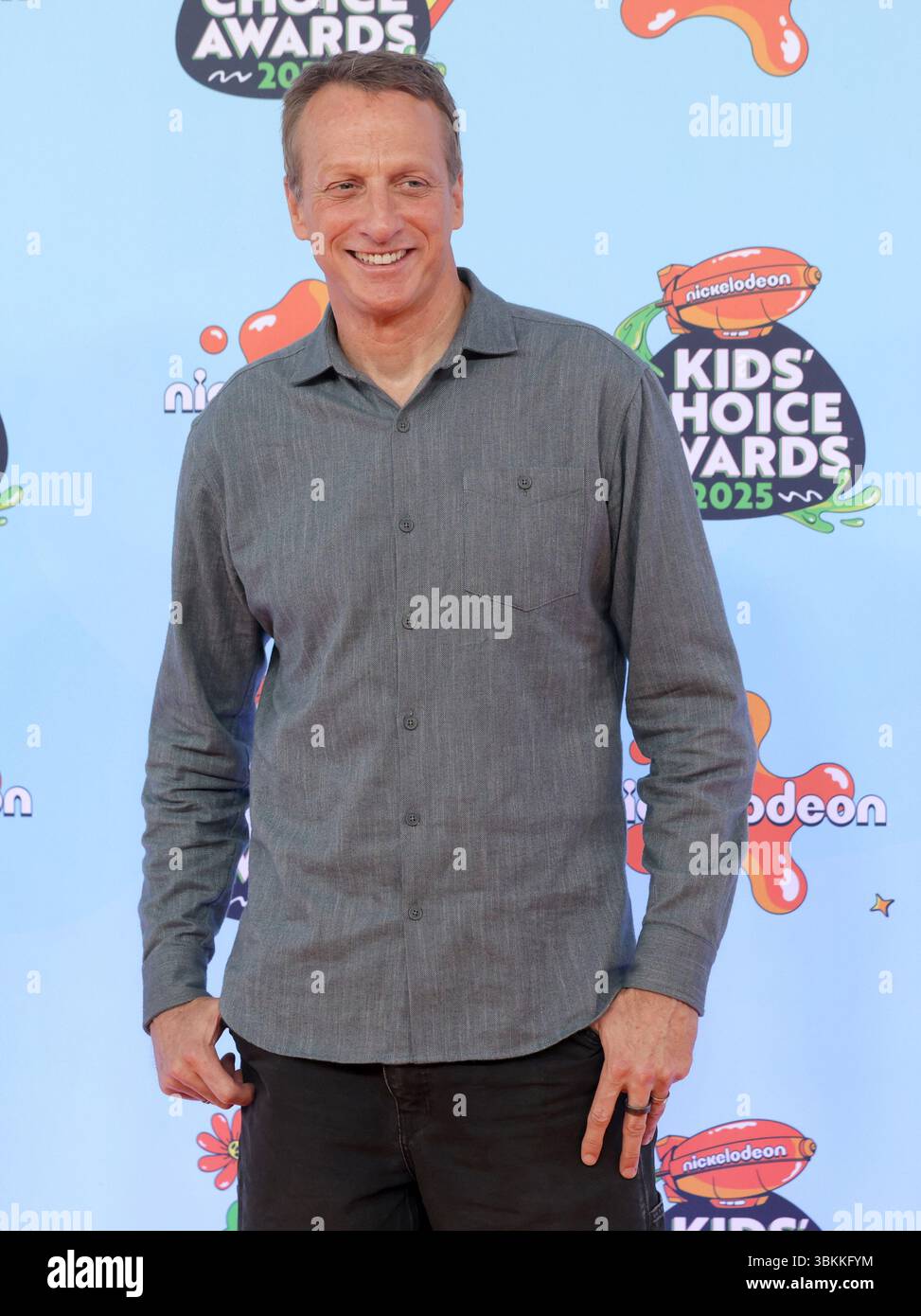 Tony Hawk attends the 2025 Nickelodeon's Kids' Choice Awards at Barker ...