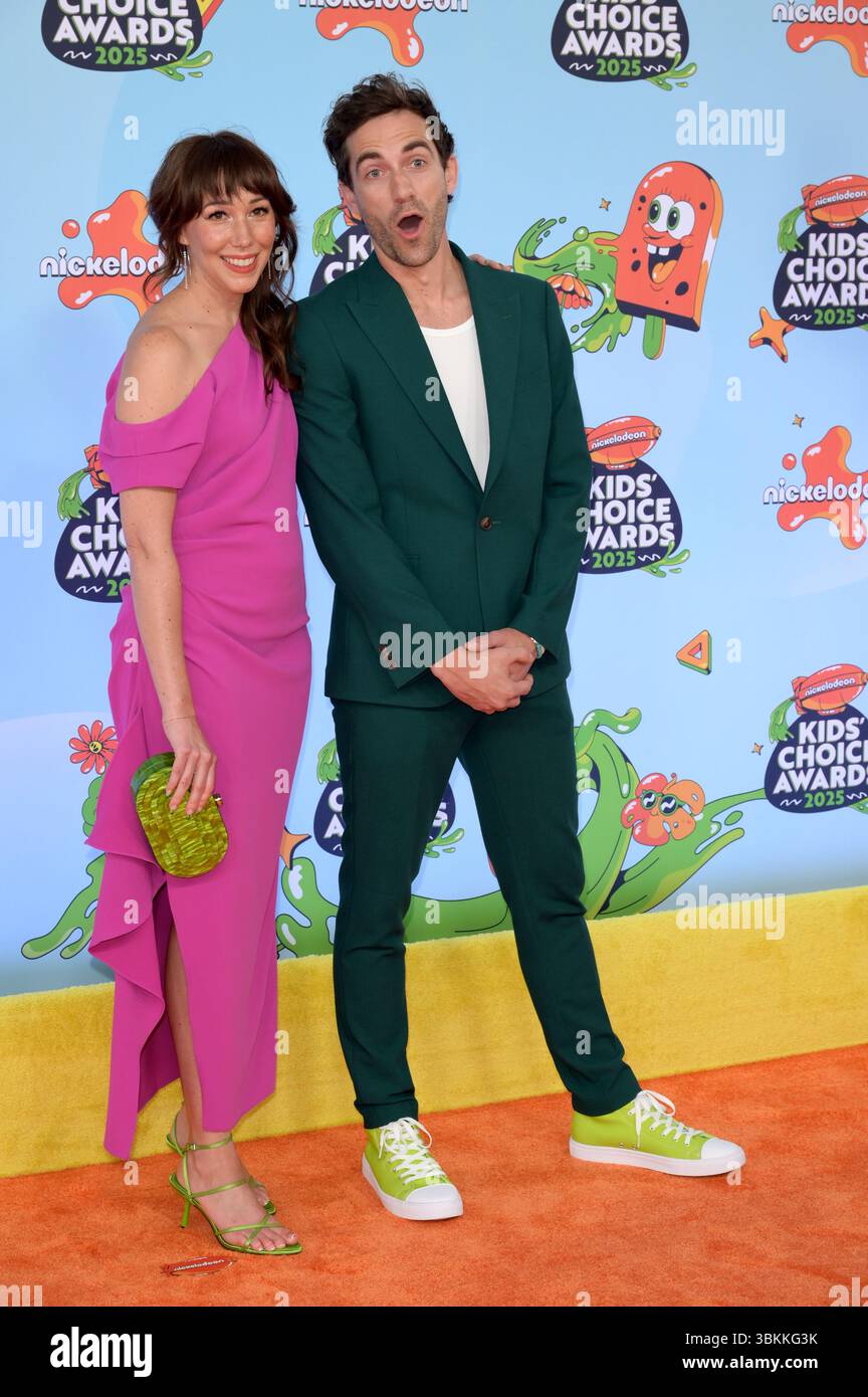 SANTA MONICA, USA. June 21, 2025: Danny Go & Mindy Coleman at the 2025 Kids' Choice Awards at ...