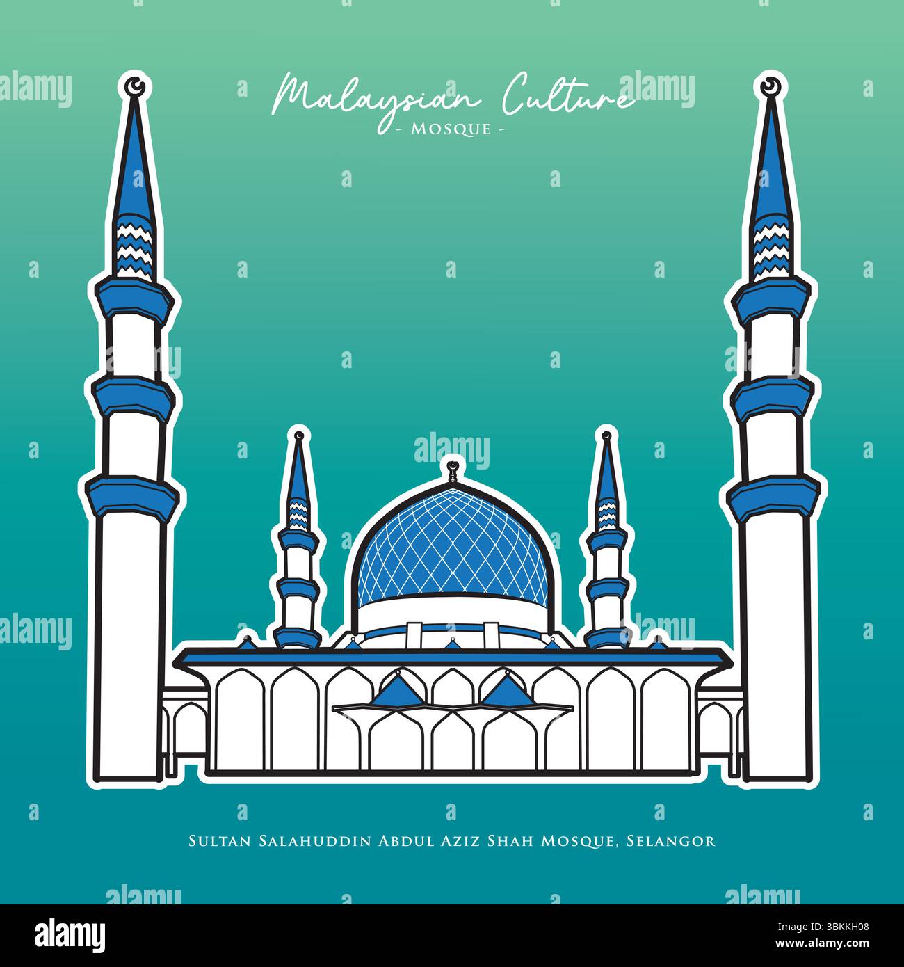 Vector of Sultan Salahuddin Abdul Aziz Shah mosque in Shah Alam ...