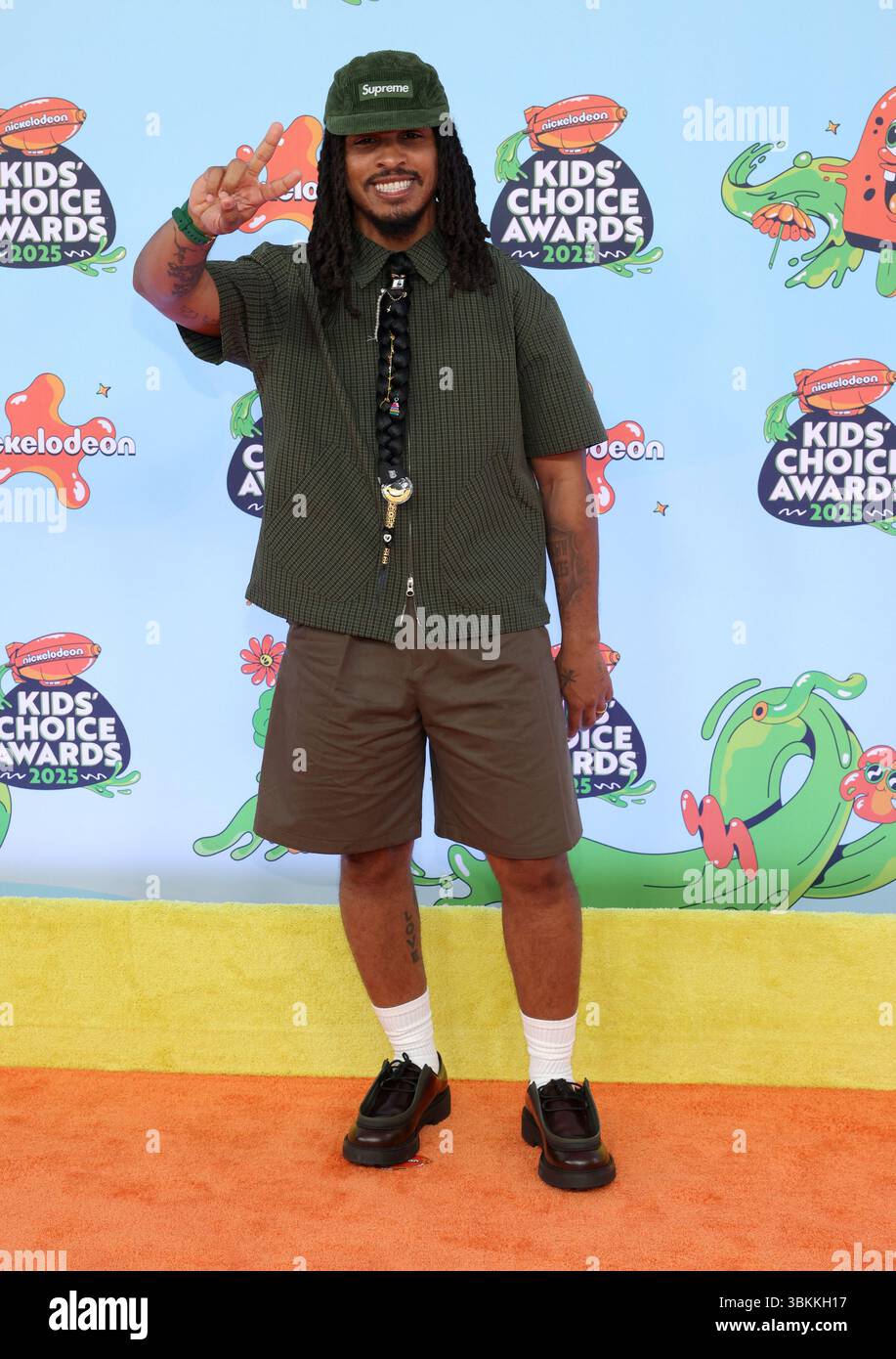 Keith Lee attends the 2025 Nickelodeon's Kids' Choice Awards at Barker ...