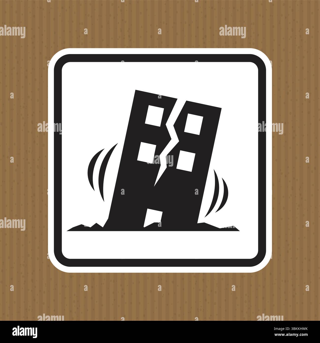 This graphic features a broken building symbolizing structural damage ...