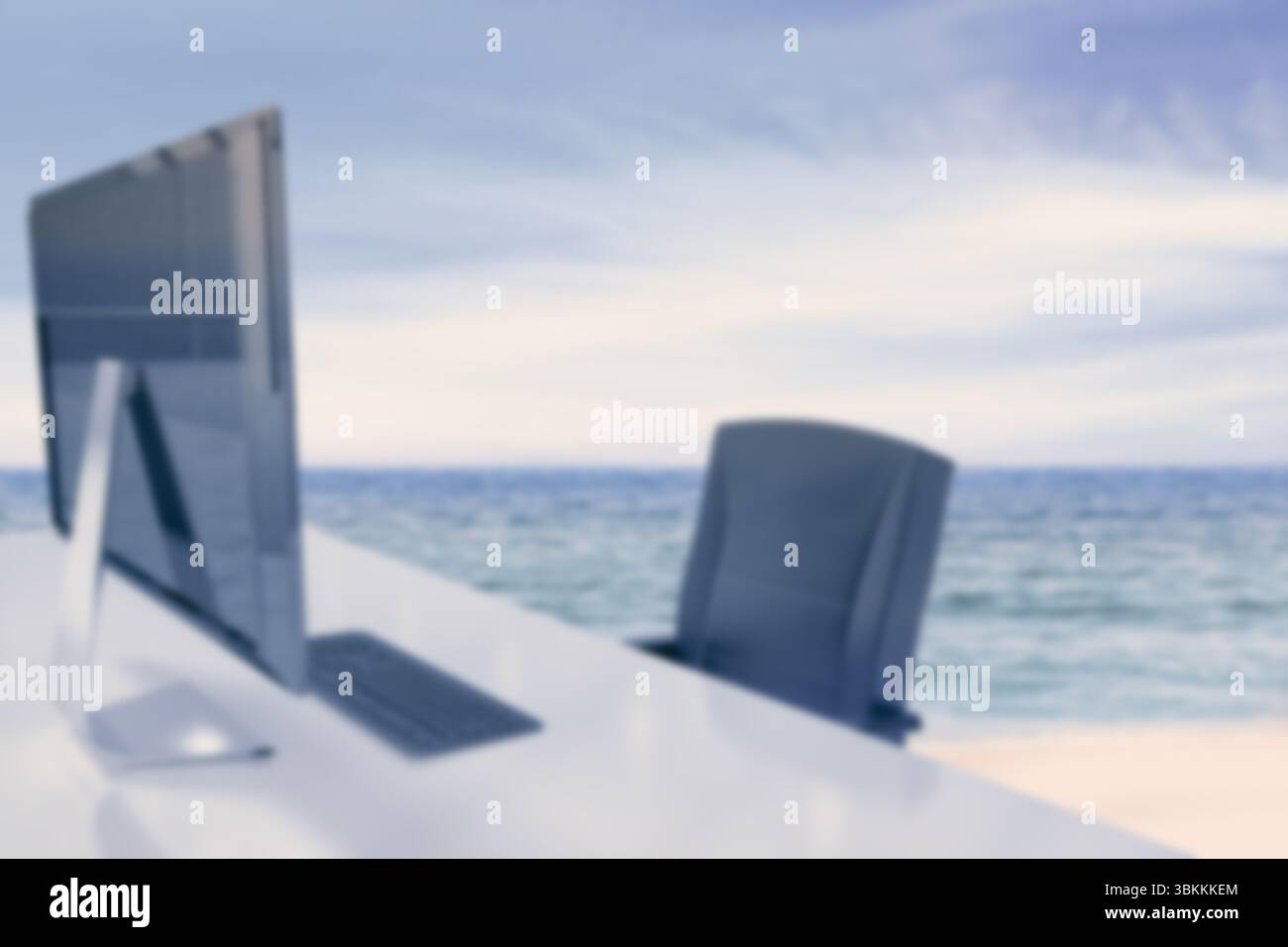 Illustration of monitor and chair Stock Photo - Alamy