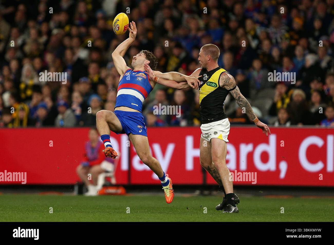 Melbourne, Australia. 22nd June, 2025. Rhylee West of the Bulldogs ...