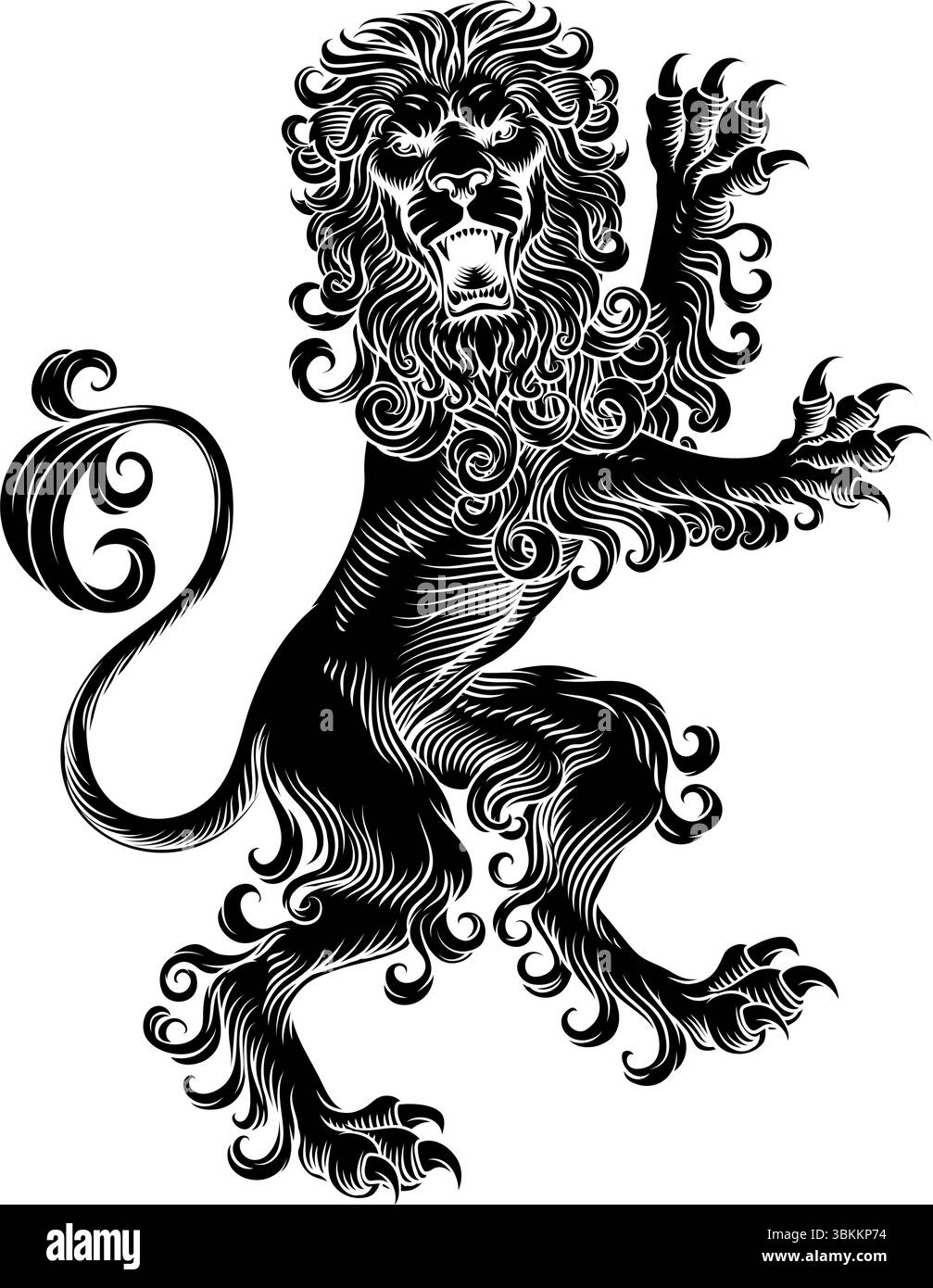 Heraldic Coat of Arms Crest Rearing Heraldry Lion Stock Vector Image ...