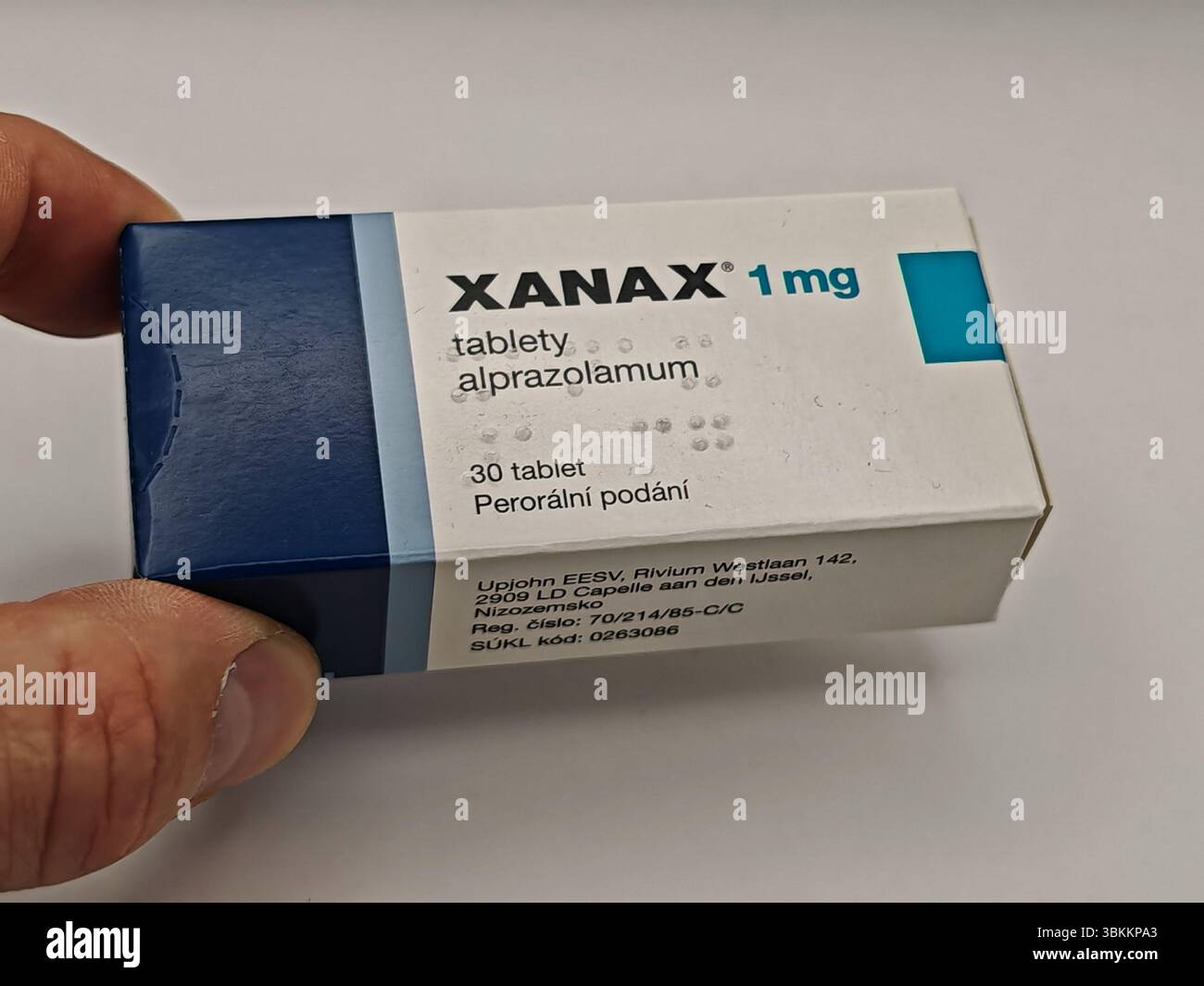 Prague,Czech Republic-May 7 2025: Pfizer Xanax tablets with alprazolam ...