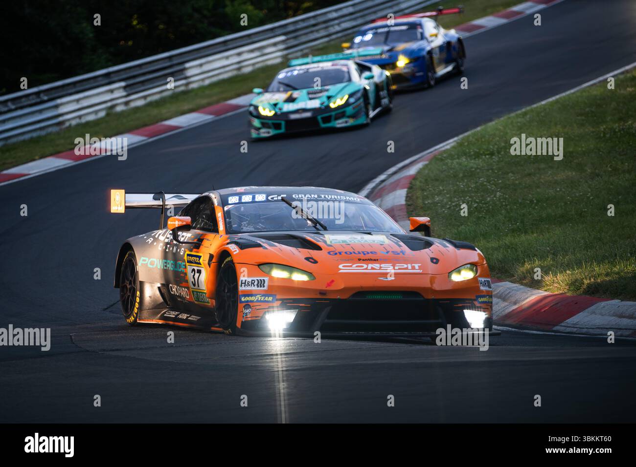 21 June 2025, Rhineland-Palatinate, Nürburg: The Aston Martin Vantage ...
