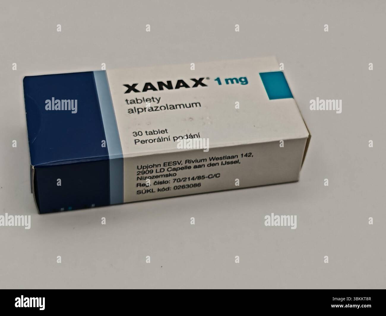 Prague,Czech Republic-May 7 2025: Pfizer Xanax tablets with alprazolam ...