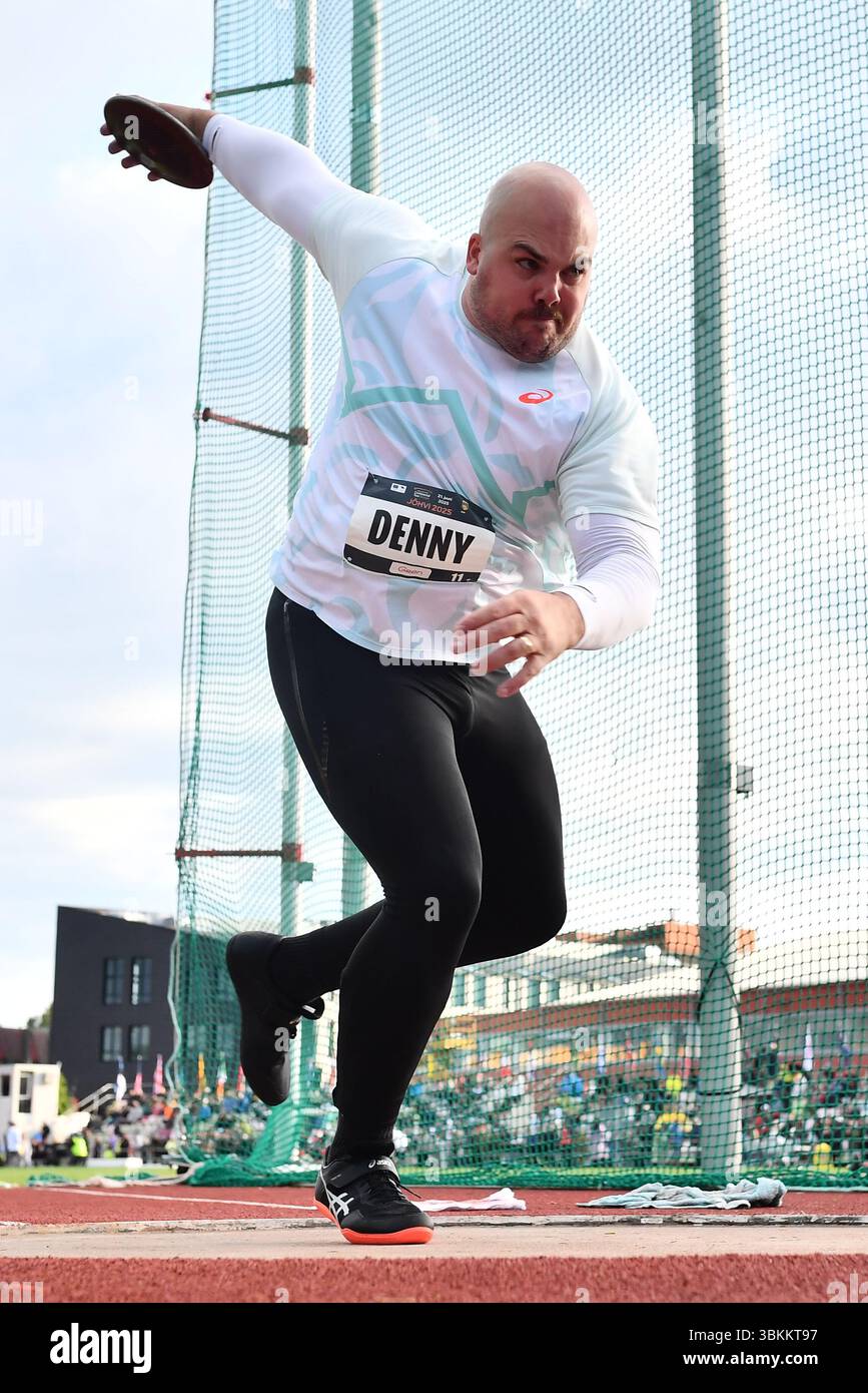 Johvi, Estonia. 21st June, 2025. Matt Denny of Australia competes ...