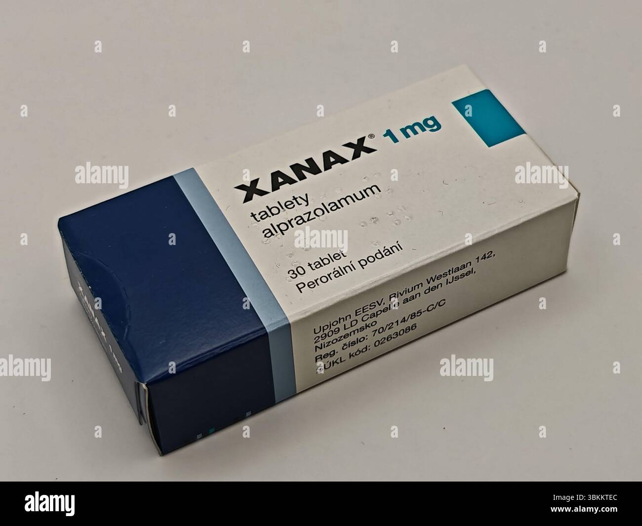 Prague,Czech Republic-May 7 2025: Pfizer Xanax tablets with alprazolam ...