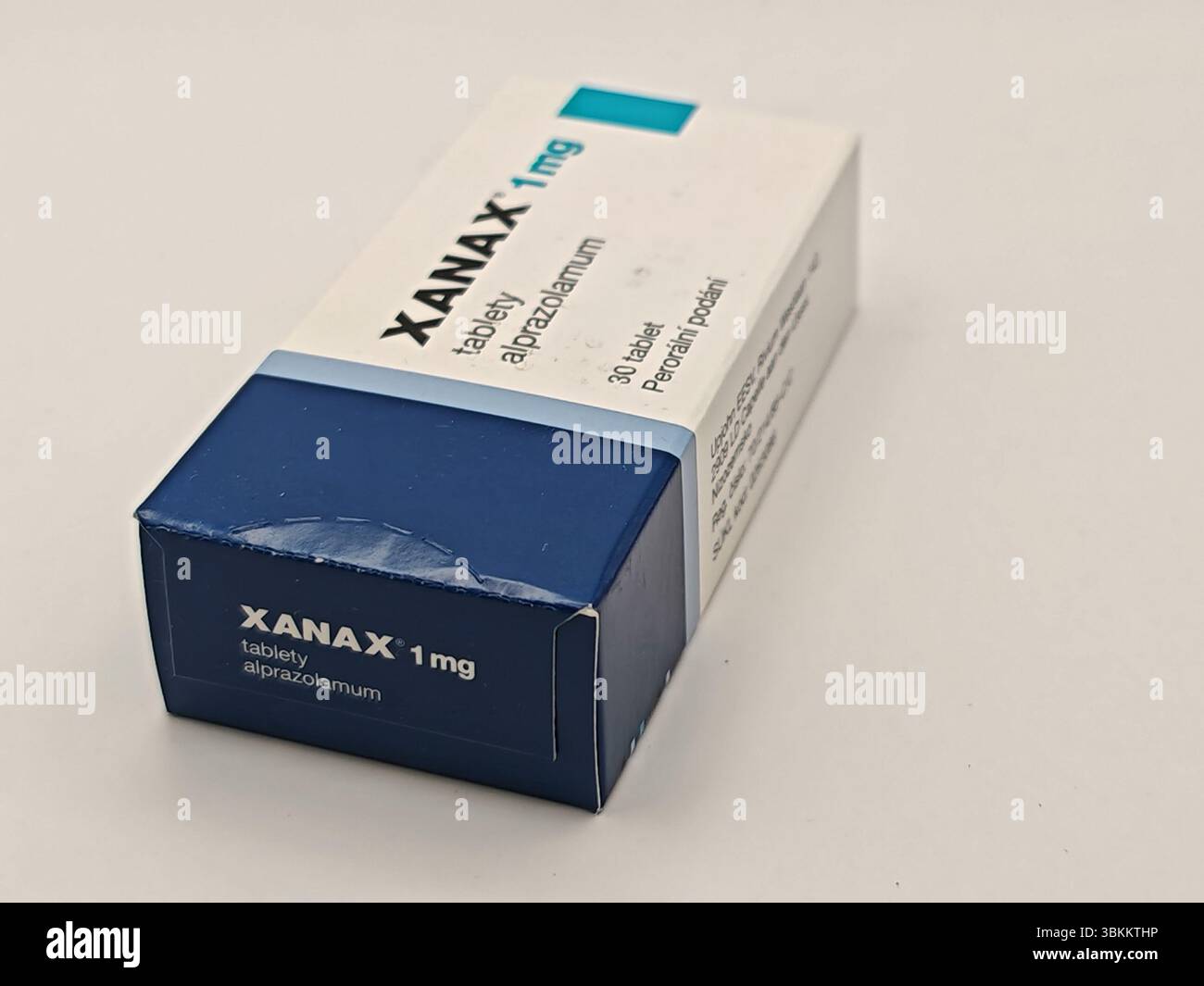 Prague,Czech Republic-May 7 2025: Pfizer Xanax tablets with alprazolam ...