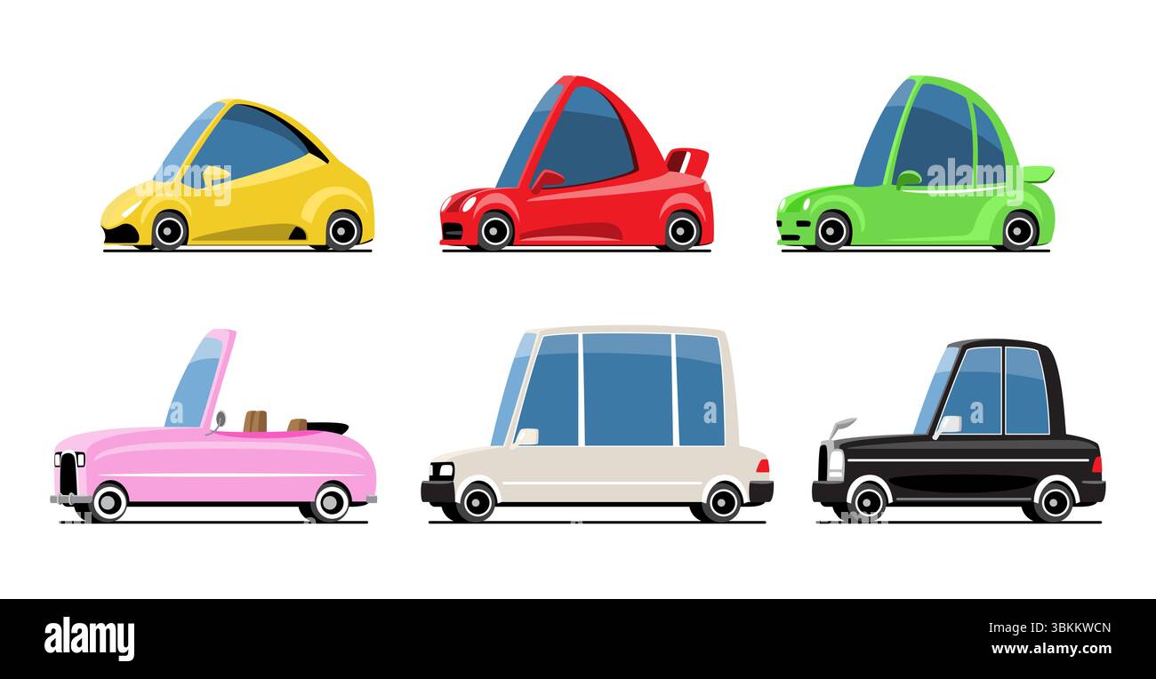 Luxury car vehicles set cartoon illustration . Flat design . Isolate on ...