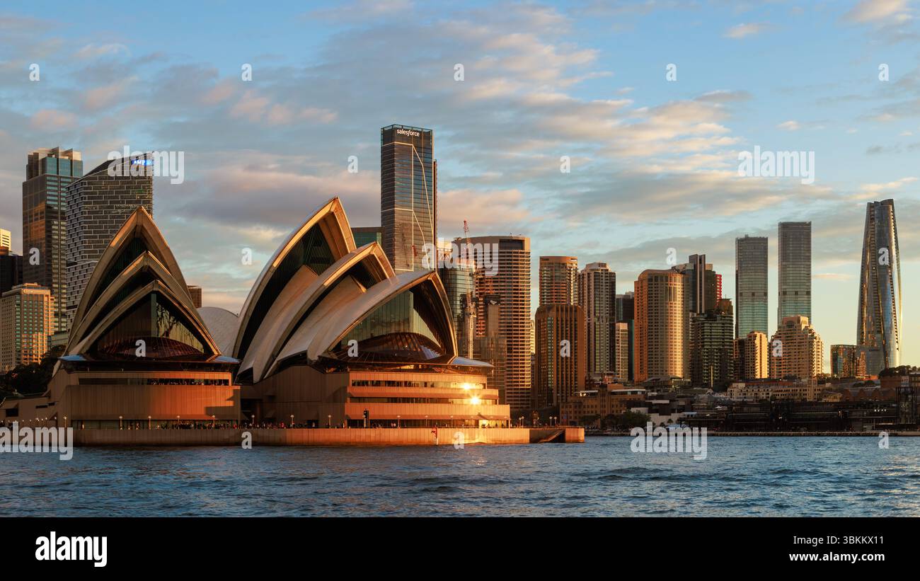 The Sydney Opera House, Sydney, Australia, and the skyscrapers of the ...