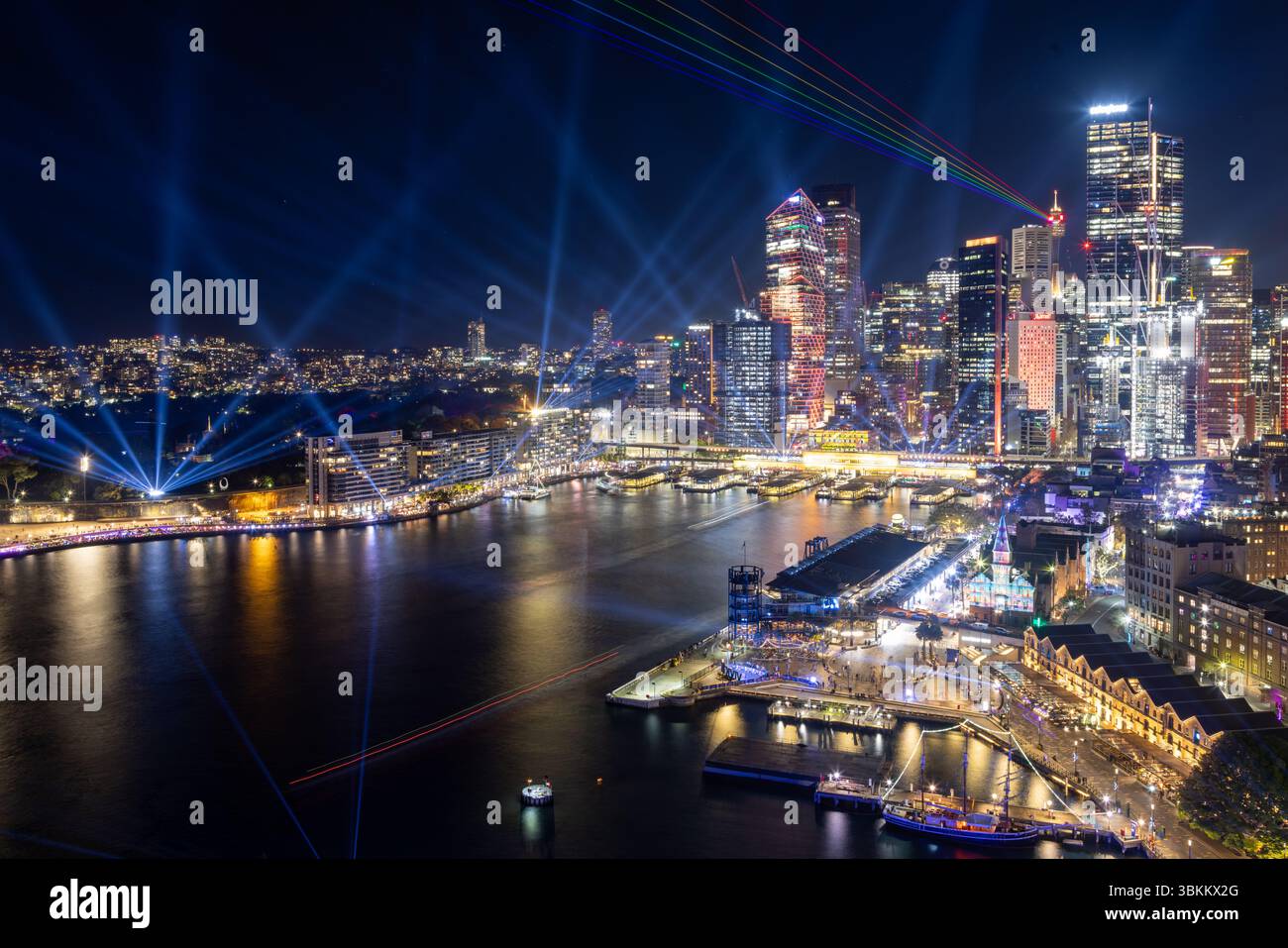 The waterfront of Sydney, Australia, illuminated during the annual ...