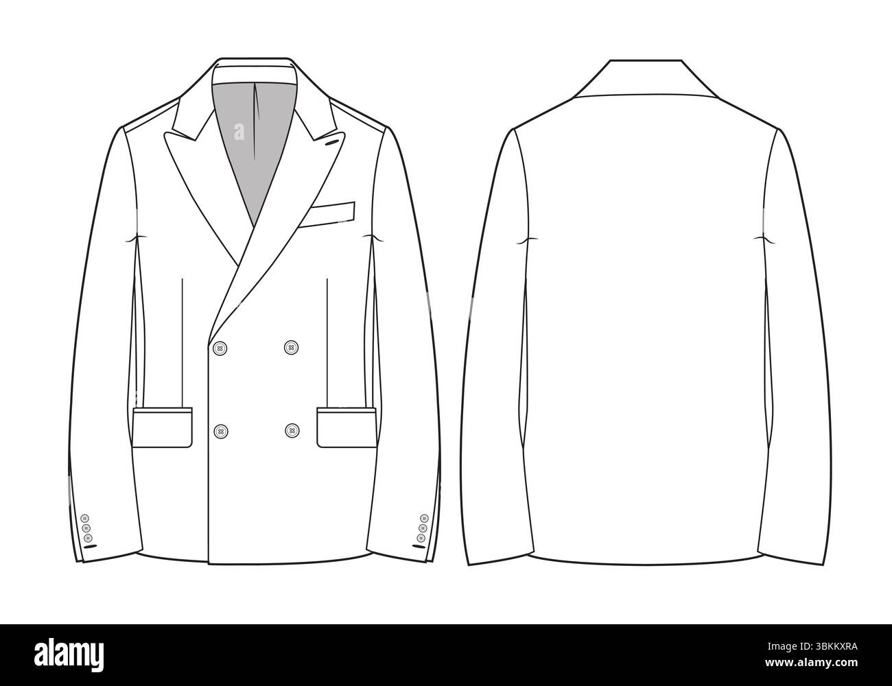Blazer technical fashion illustration Stock Vector Images - Alamy