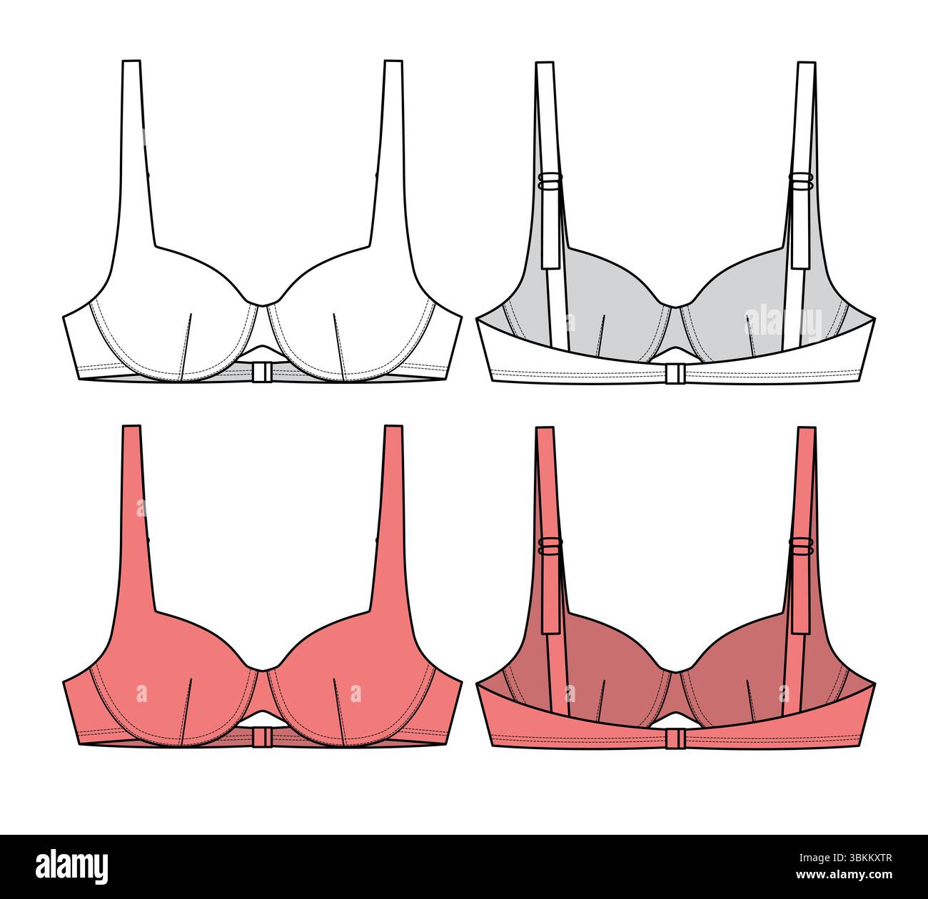 Plunge bra flat sketch hi-res stock photography and images - Alamy