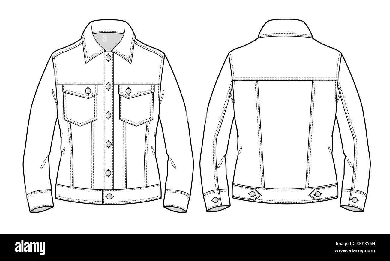 Jeans jacket template hi-res stock photography and images - Alamy