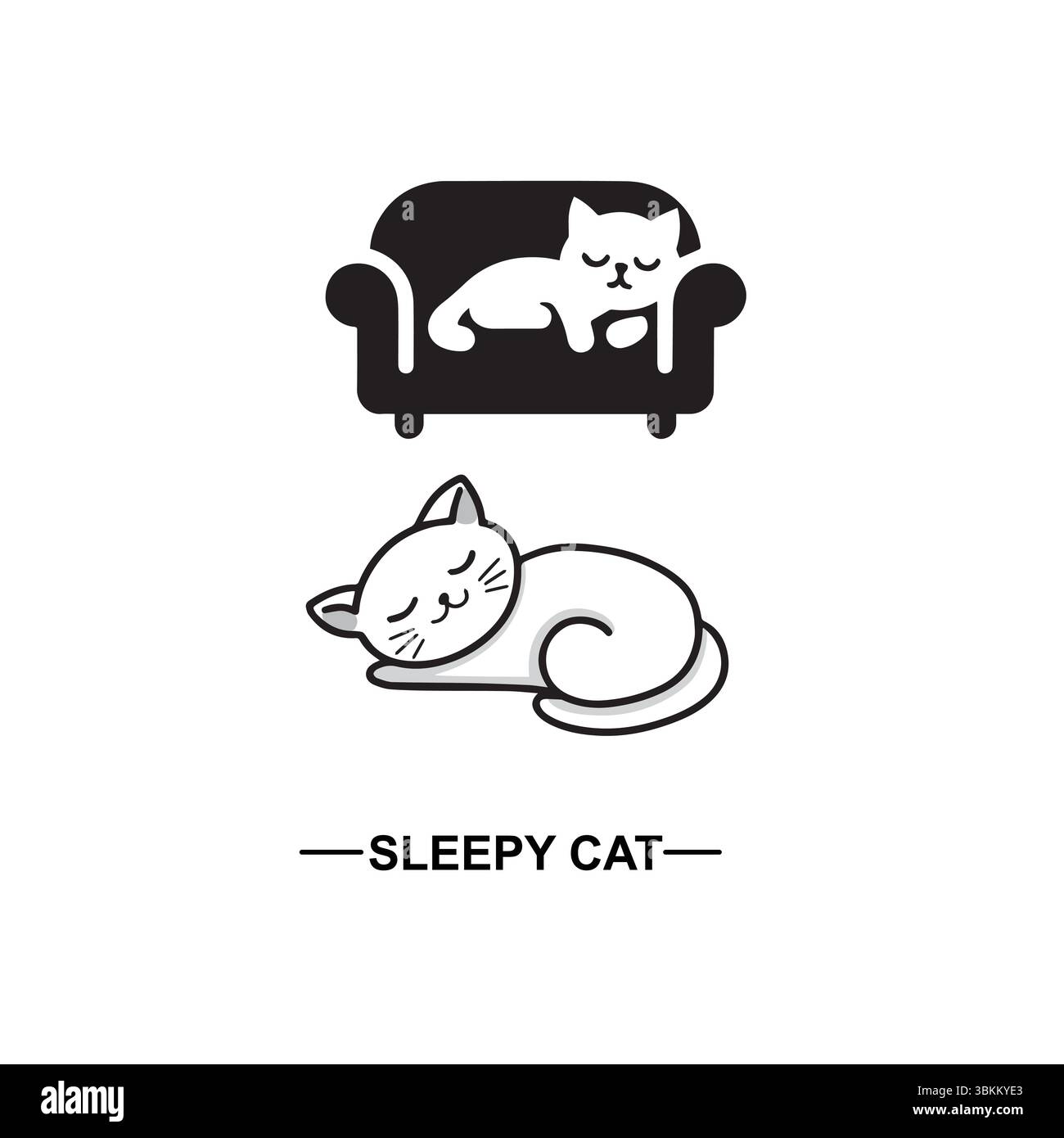 Sleepy cat logo hi-res stock photography and images - Alamy
