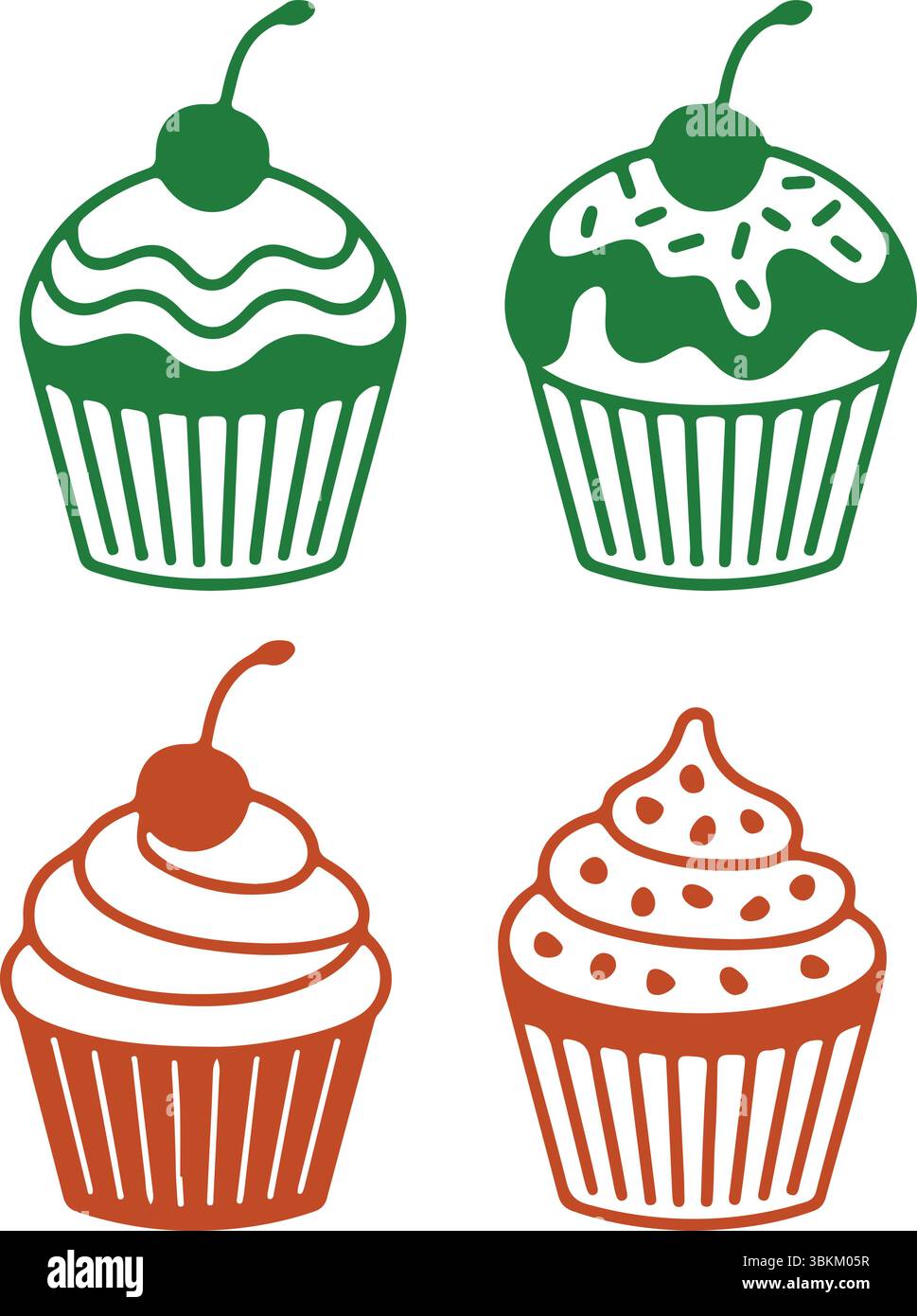 Sweets cupcakes icon set Cut Out Stock Images & Pictures - Alamy