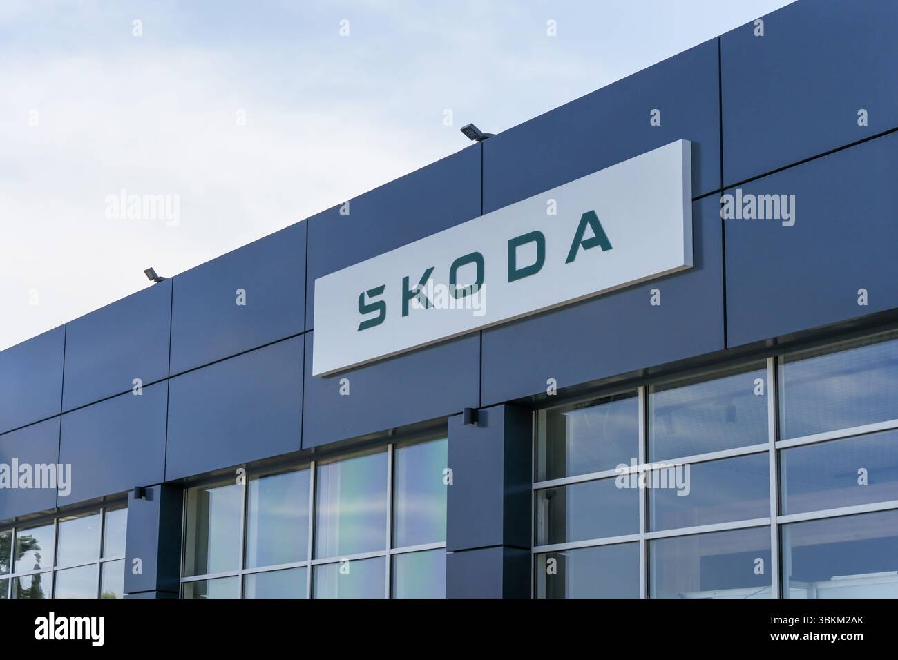 Almaty, Kazakhstan - June 11, 2025: Skoda car dealership. Retail trade ...
