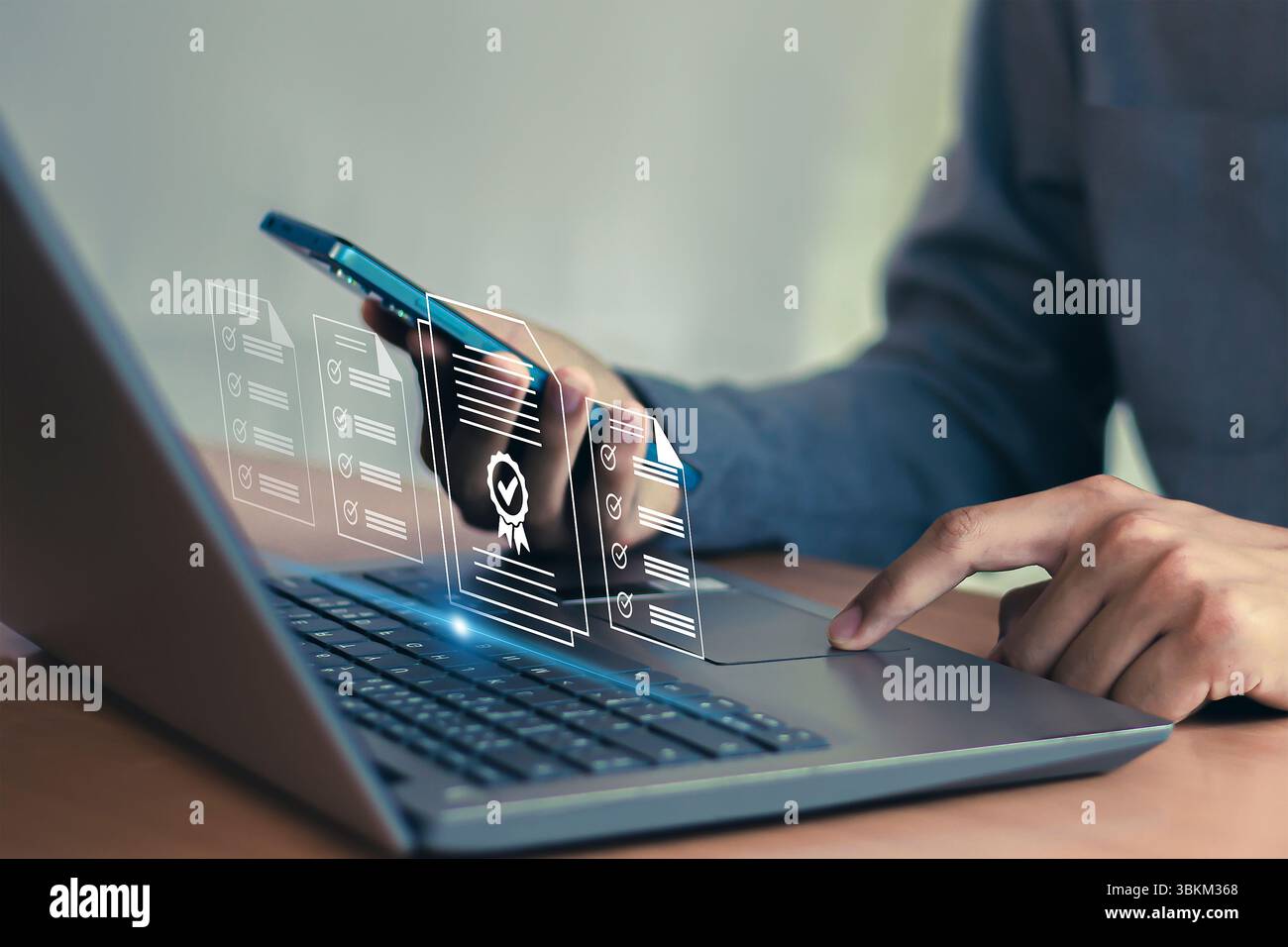 Achieving Quality Assurance A Digital Certification Process Stock Photo ...