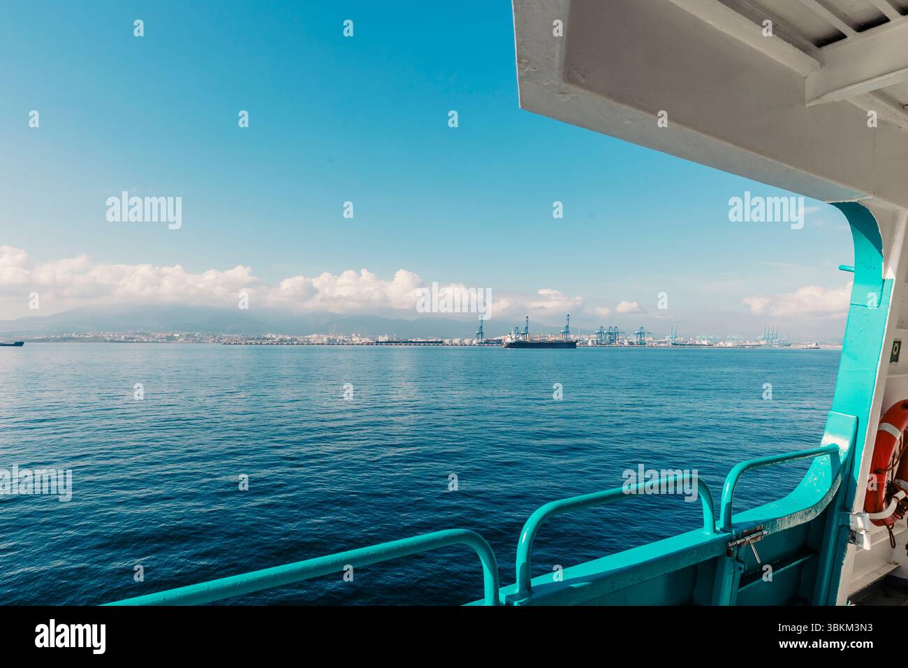 View of the port of Algeciras from the ferry, strait of Gibraltar Stock ...