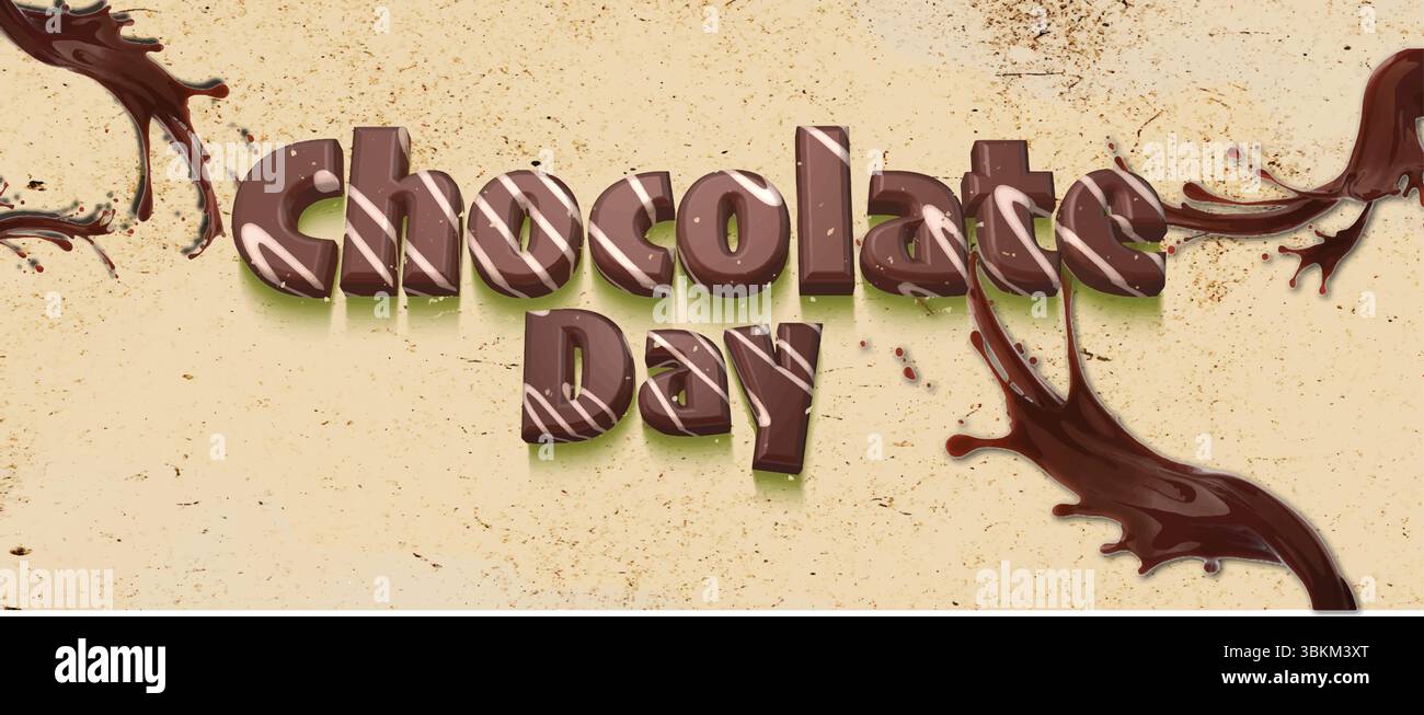 Chocolate Day Design – Liquid Wave Background with Sweet Typography ...