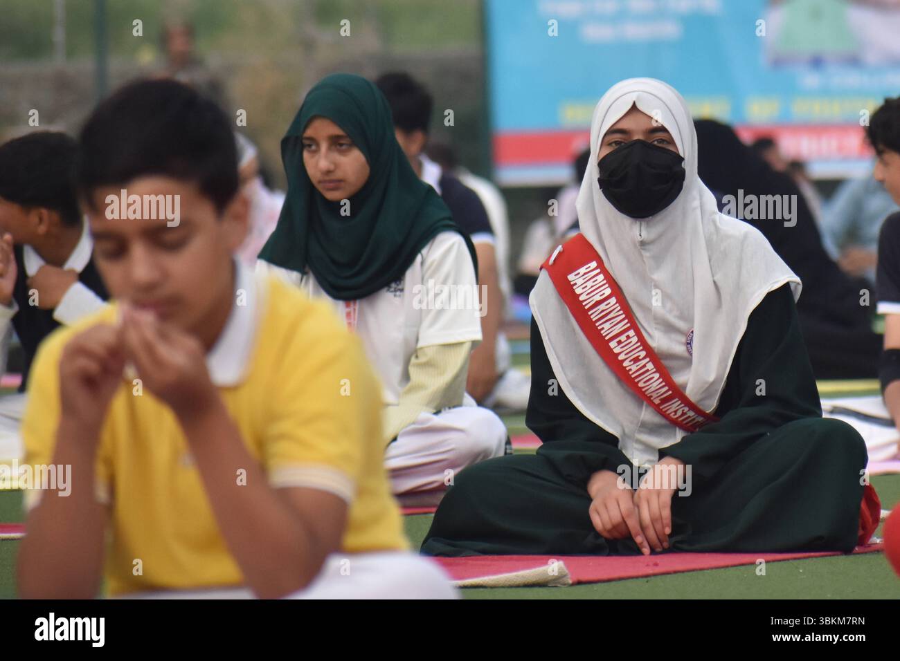 International Yoga Day Celebrate in India People gather in yoga class to celebrate the 11th ...