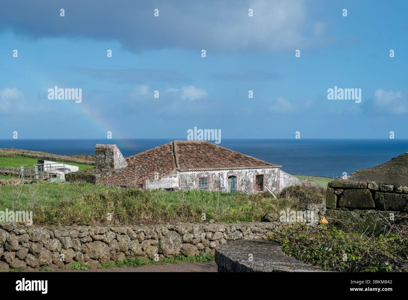Traditional Rural House With a Tiled Roof on Terceira Island ...
