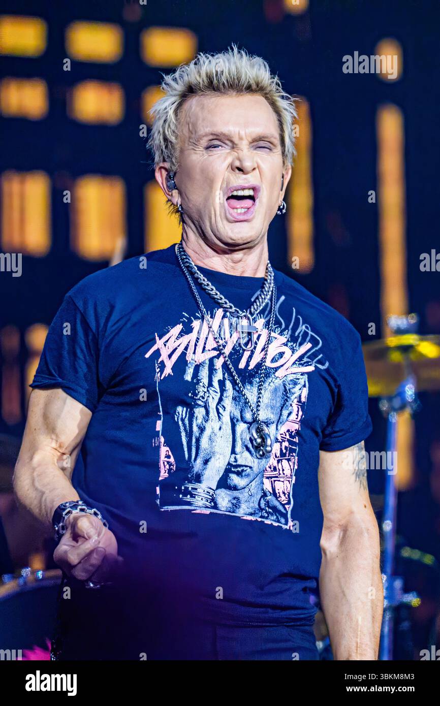 Copenhagen, Denmark. 20th, June 2025. The English singer and songwriter Billy Idol performs a ...