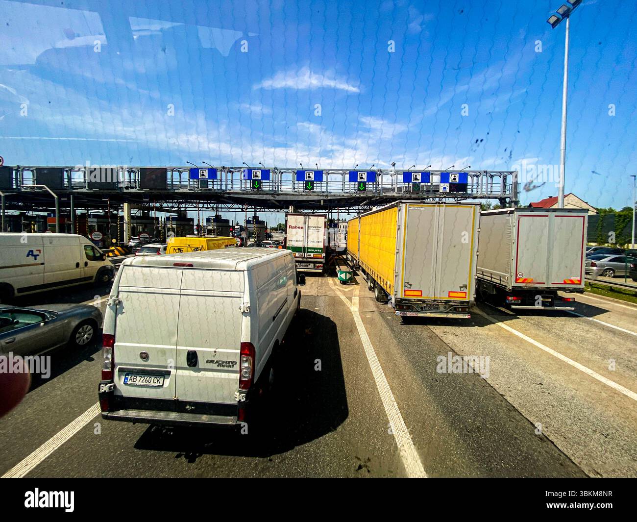 Tol Gates on Highway. Gates to tolways and payed highway. Poland ...