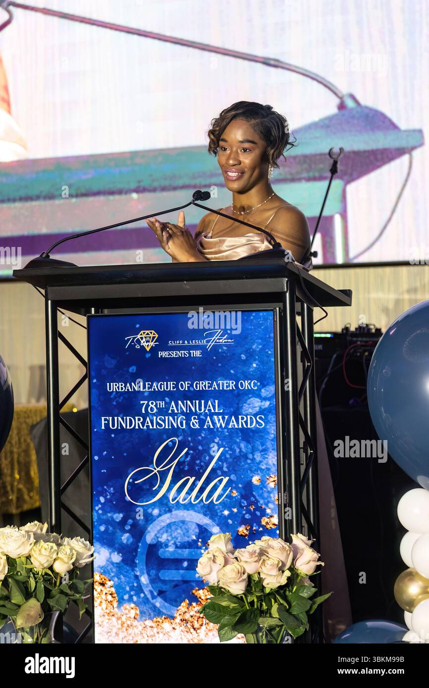 Meghan Mosley speaks at the Urban League of Greater Oklahoma City 78th ...