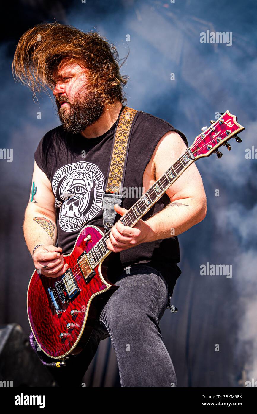 Copenhagen, Denmark. 20th, June 2025. The Norwegian tundra rock band Slomosa performs a live ...